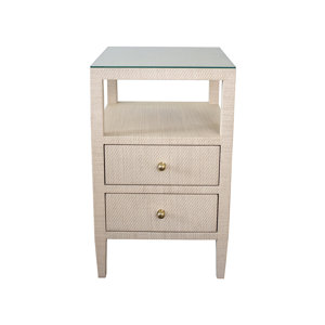 WorldsAway Roscoe Glass 2 - Drawer End Table | Wayfair