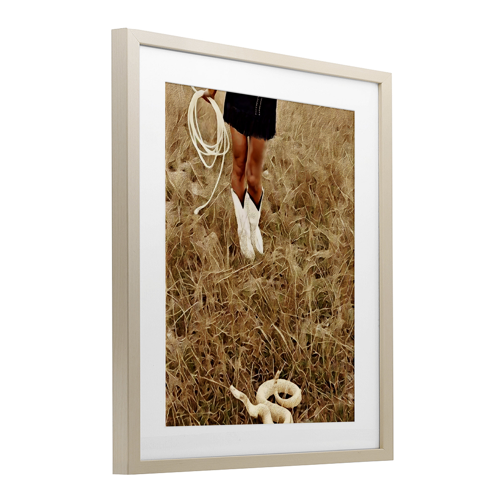 Ebern Designs With Her Lasso & Snake Framed Print Under Glass, design ...