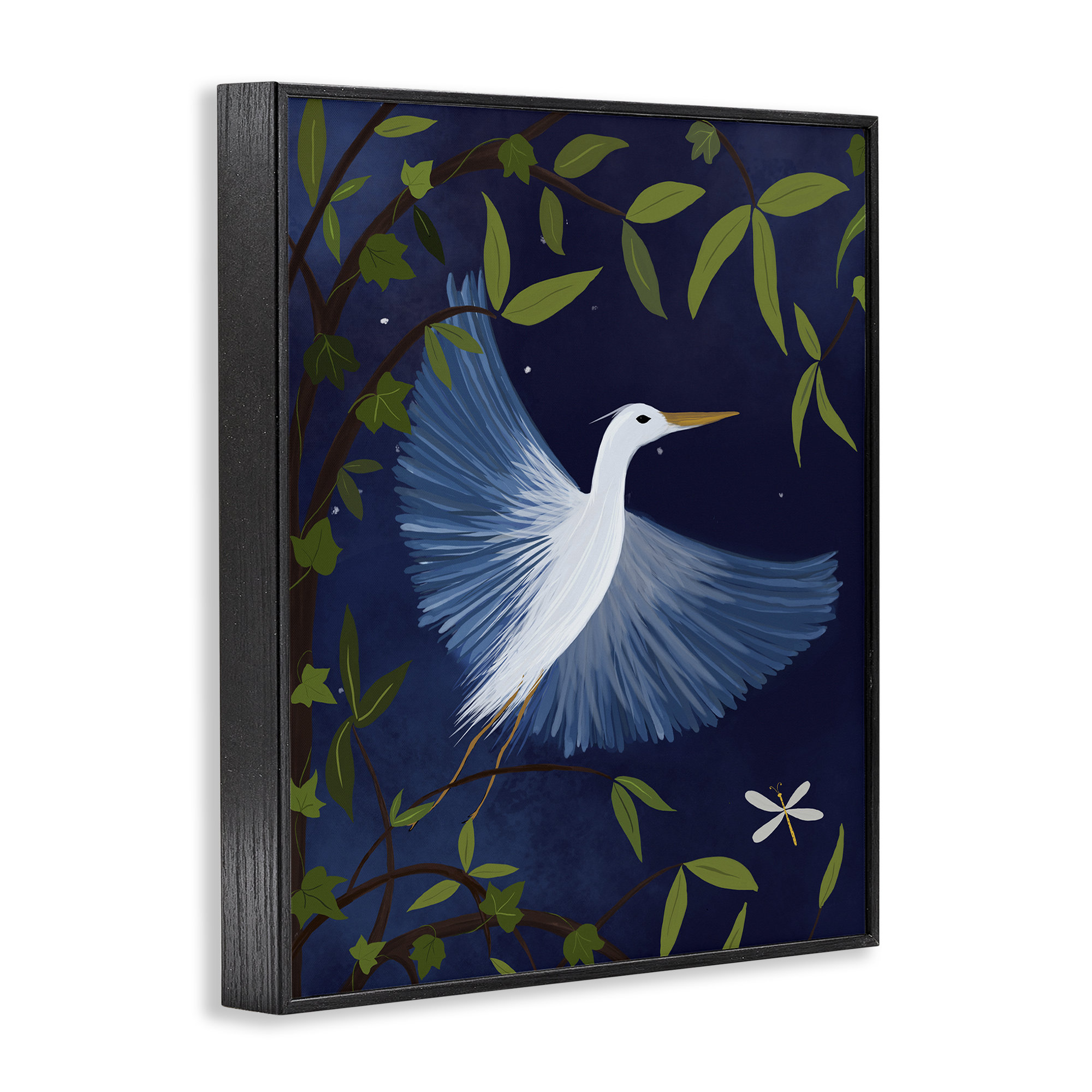 Union Rustic Heron in Night Forest Giclee Art by Michelle Ingari ...