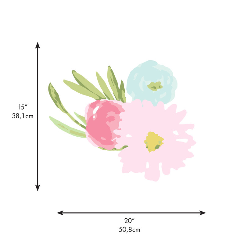 Room Mates Exploded Floral Pink Wall Decals | Wayfair