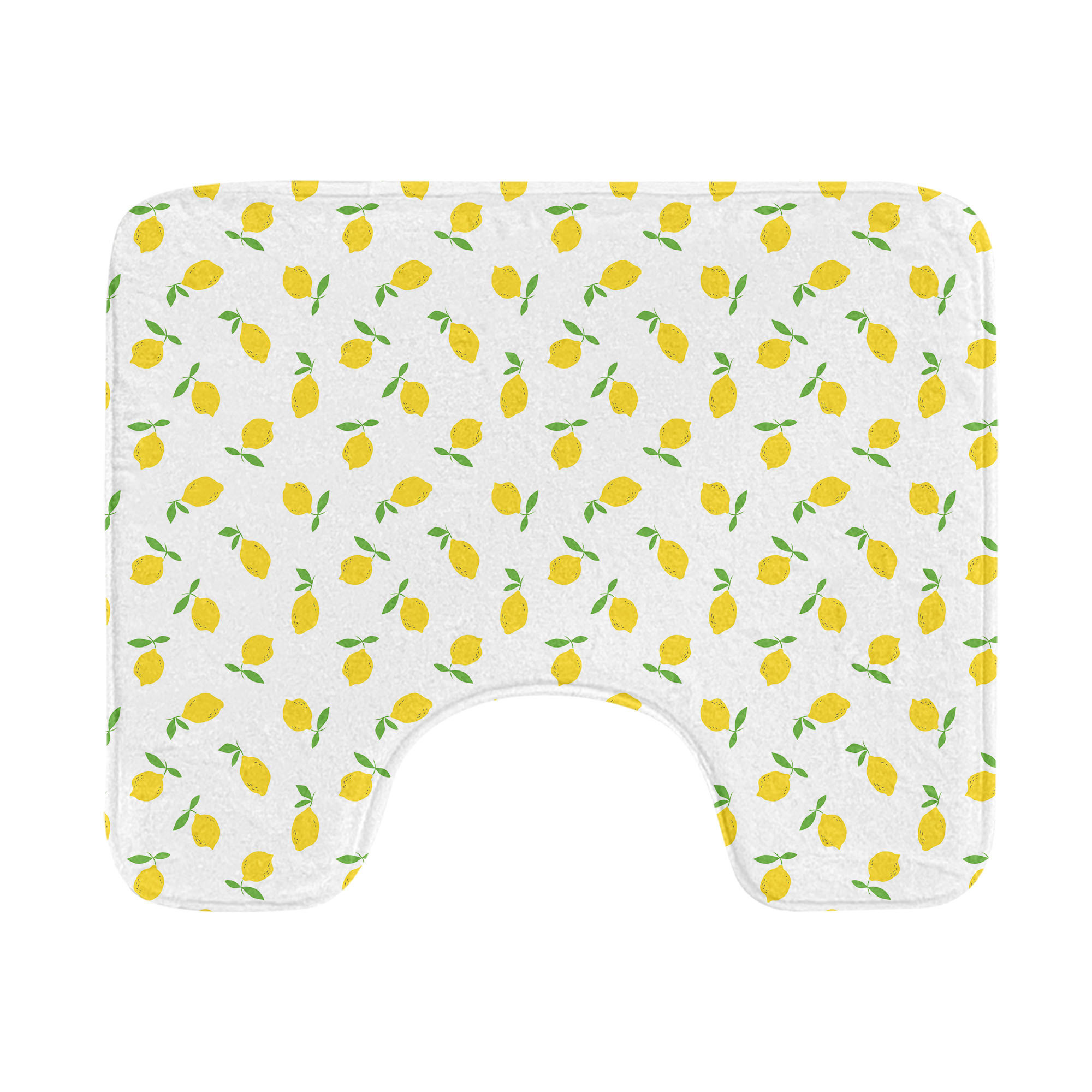 East Urban Home Lemon Toilet Mat U-Shape Bathroom Rug 20" Mustard Lime ...