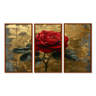 Design Art Red Rose Geometric Vintage Gold I - Rose Wall Art Living ...