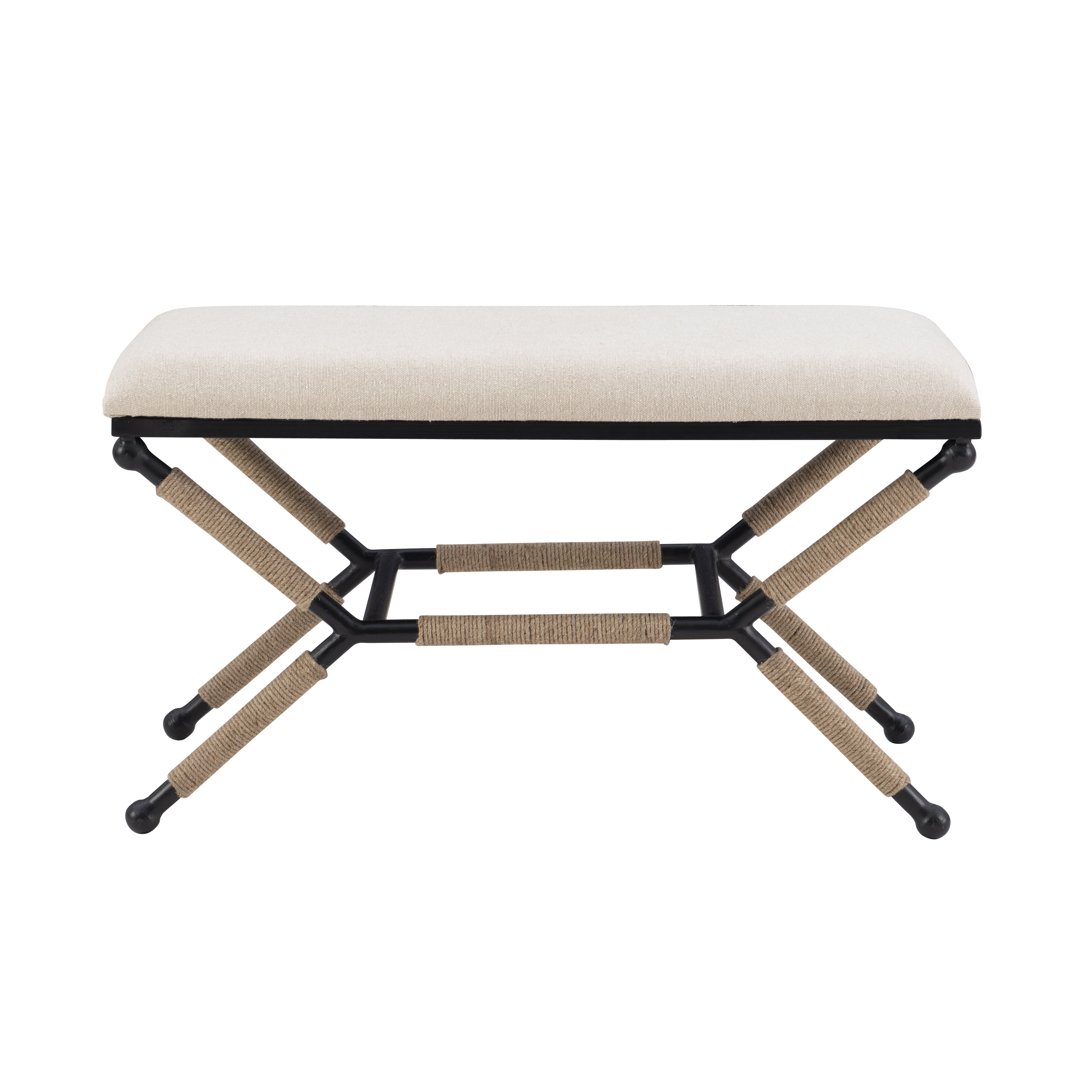 Birch Lane™ Pippa 36" Metal Upholstered Backless Campaign Bench with ...