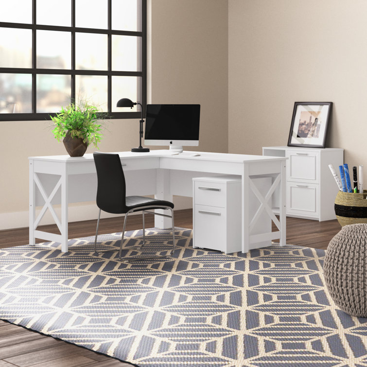 Wade Logan® Buckie 3 L-Shaped Writing Desk Office Set & Reviews | Wayfair