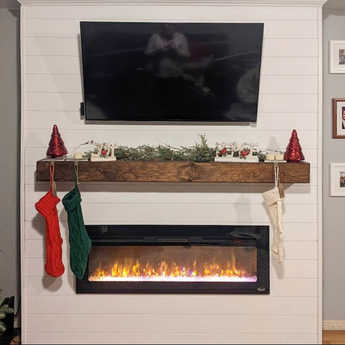 Ebern Designs Melodye Rustic Fireplace Shelf Mantel & Reviews | Wayfair