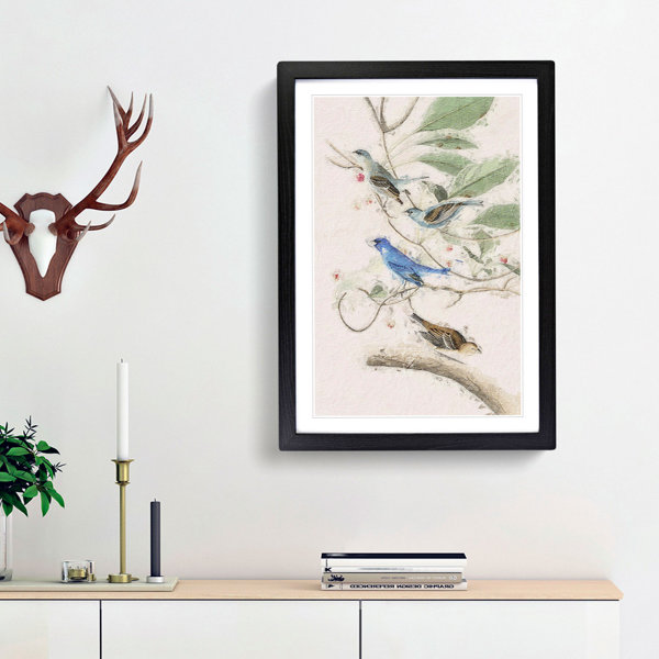 East Urban Home Indigo Birds by John Audubon - Picture Frame Painting ...