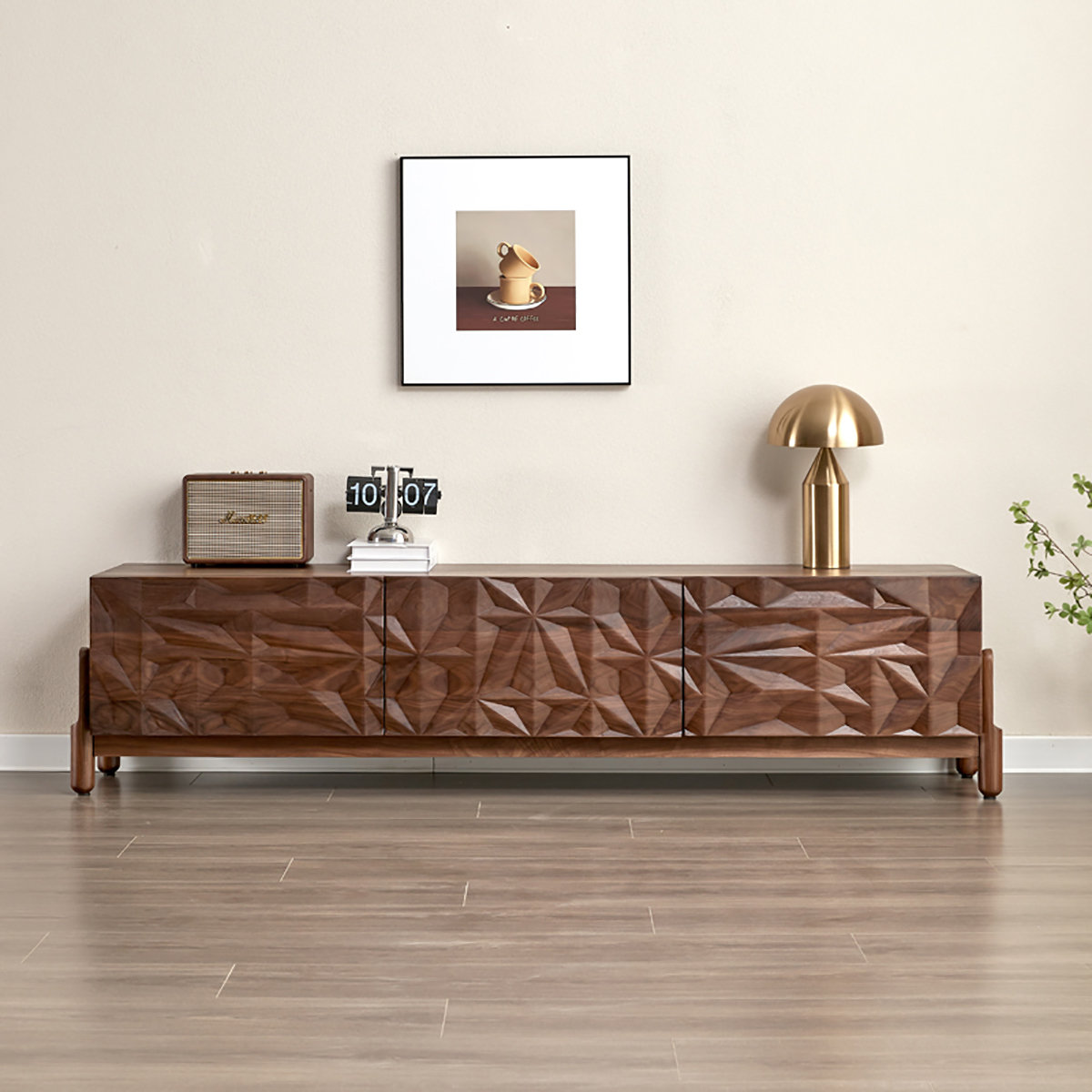 LORENZO Japanese TV Cabinet Nordic Audio-visual Cabinet 82.7'' Media ...