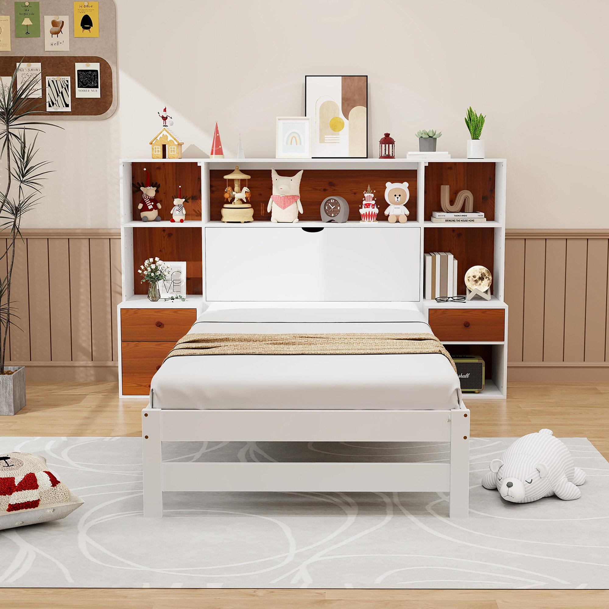 Lark Manor™ Twin Bed Frame W/ Storage Headboard & Nightstands 7 ...