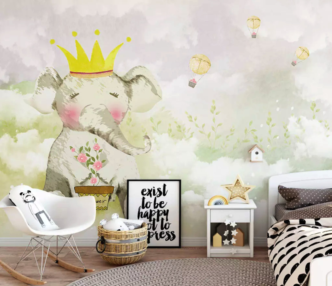 GK Wall Design King Elephant Texture Wall Mural | Wayfair