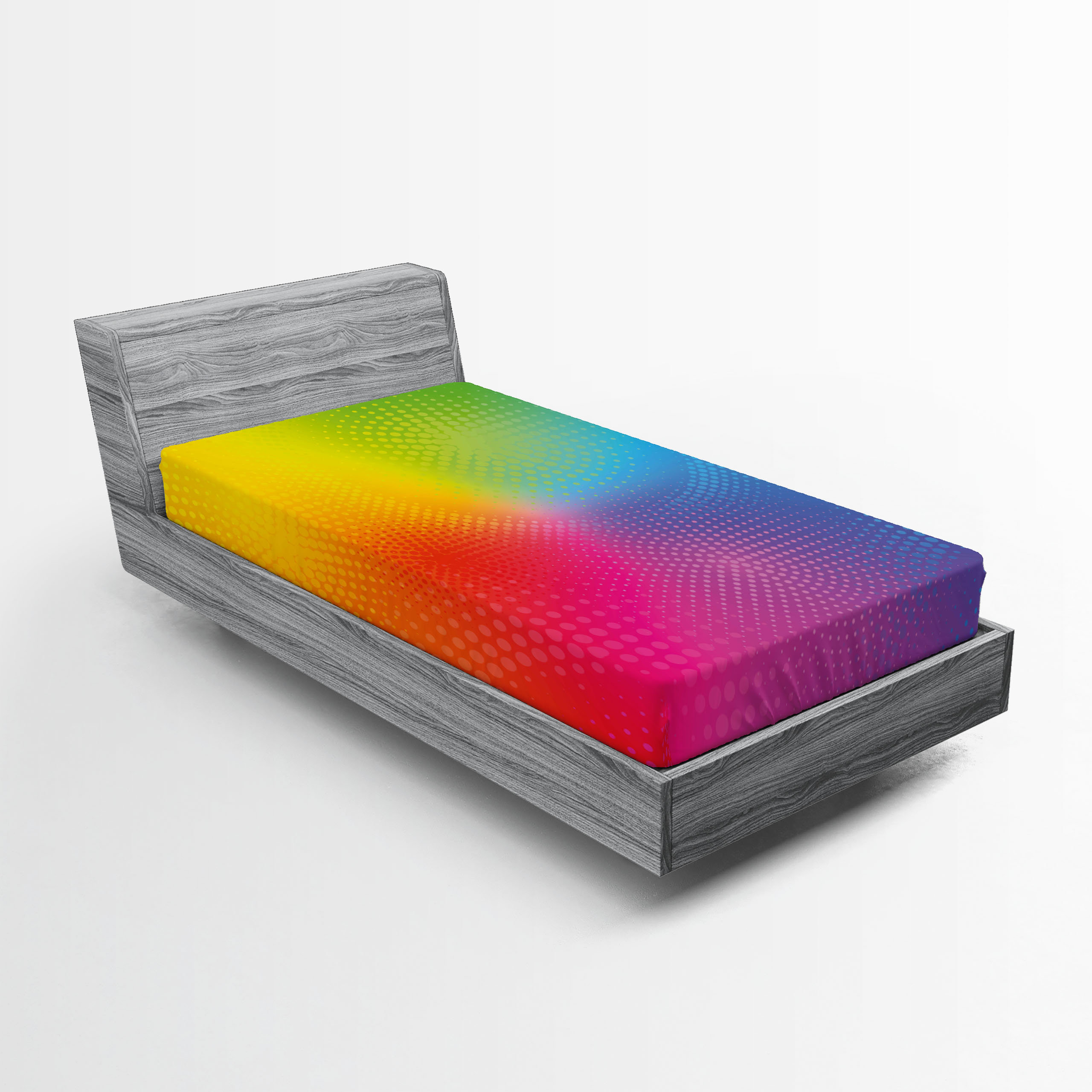 Ambesonne Rainbow Fitted Sheet 2-Pack Vibrant Radiant Colors Multicolor ...