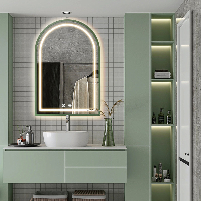 Wrought Studio™ Metal Arch Led Wall Mirror & Reviews | Wayfair
