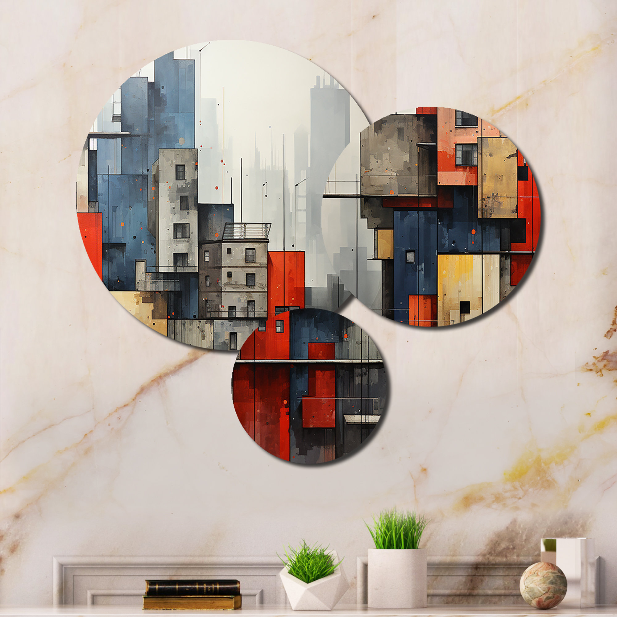 Design Art 3 Abstract Architectures III Wall Decor Set | Wayfair