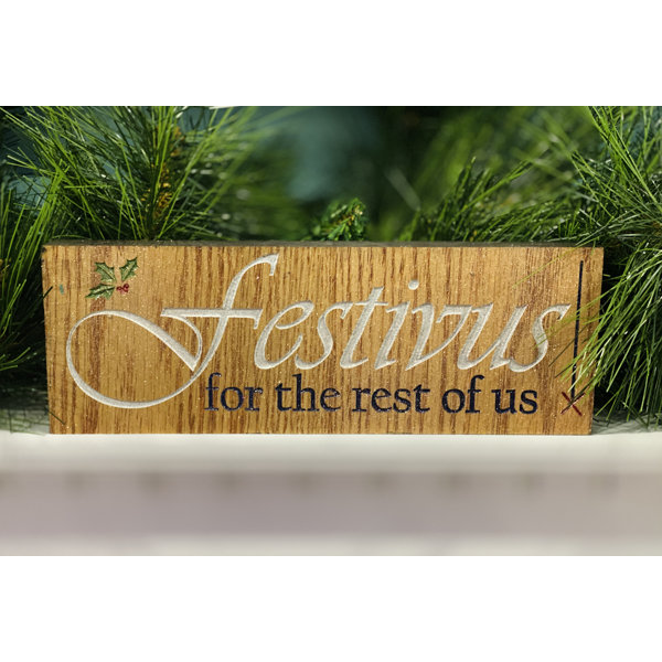 The Holiday Aisle® Festivus Mantle Sign / Holiday Table Decor | Wayfair