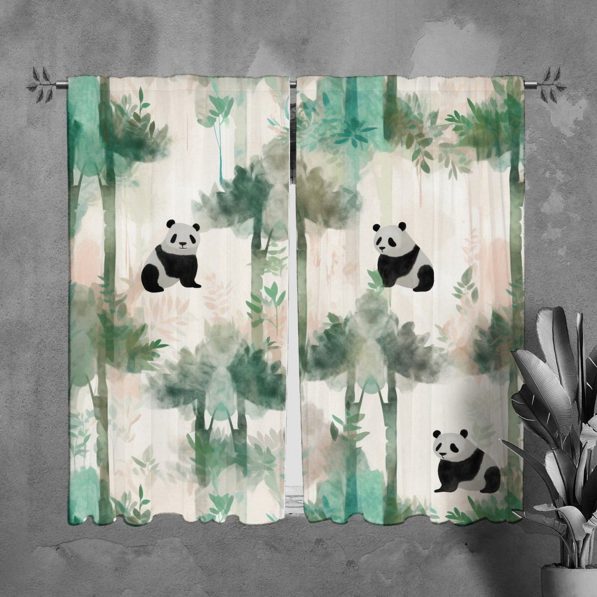 Wildon Home® Panda Window Curtains Animals Green Drapes - Wayfair Canada