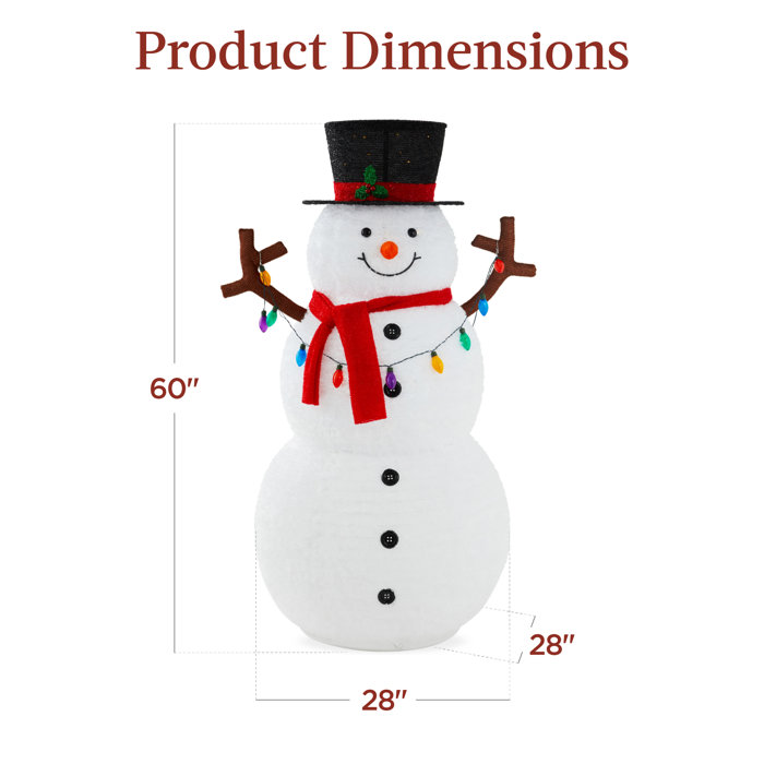 The Holiday Aisle® 5Ft Lighted Pop-Up Snowman, Outdoor Christmas ...