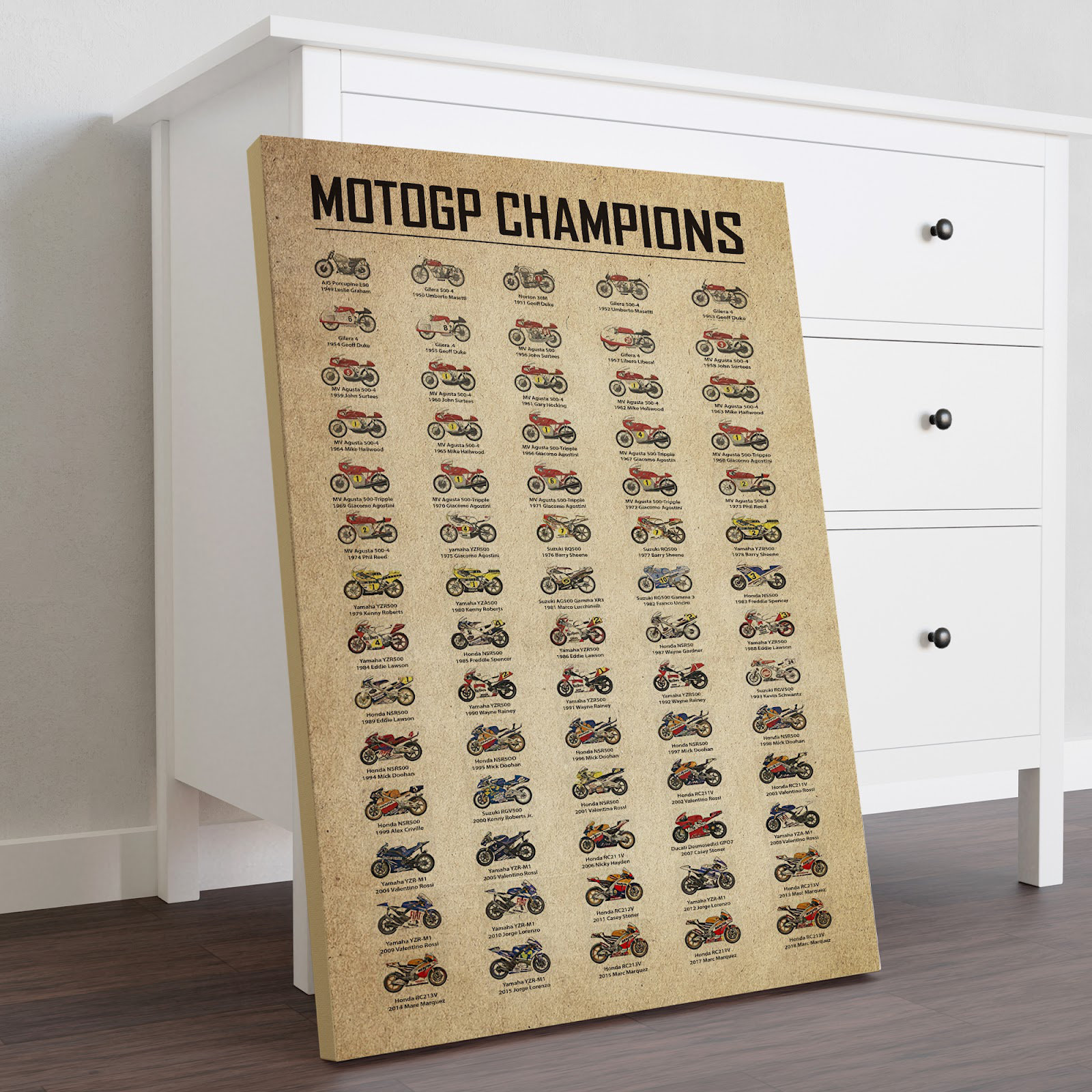 Winston Porter Motogp Champions Gallery Wrapped Canvas - Motorcycling ...