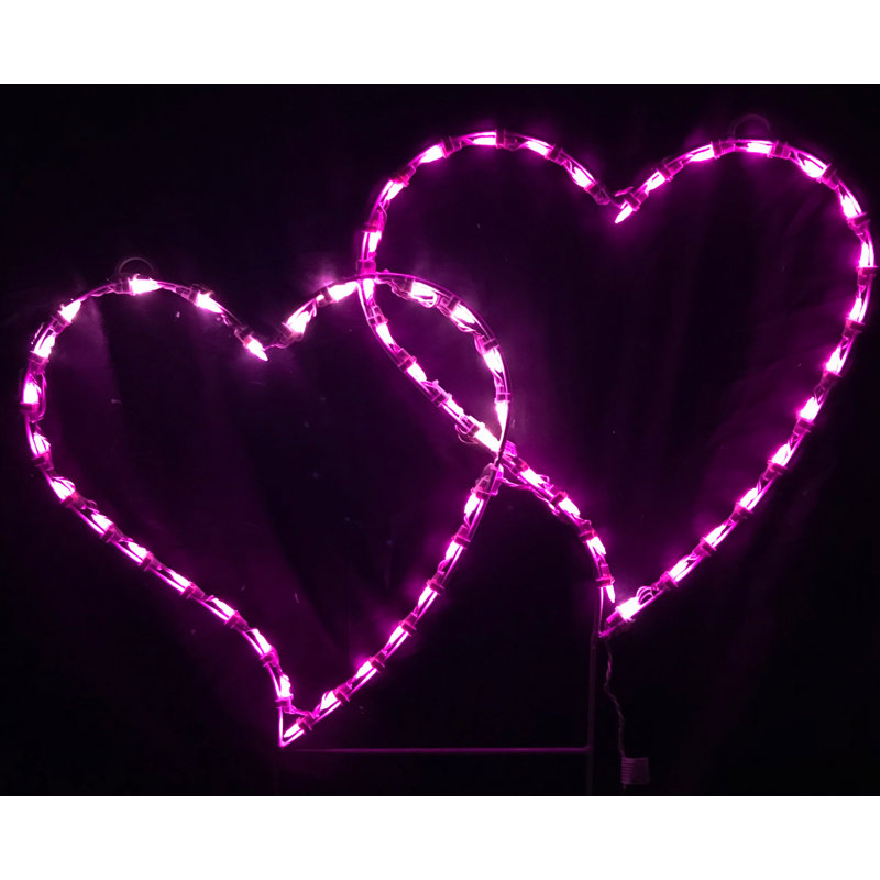 Lori's Lighted D'Lites Valentine's Day Double Heart Holiday Lighted ...