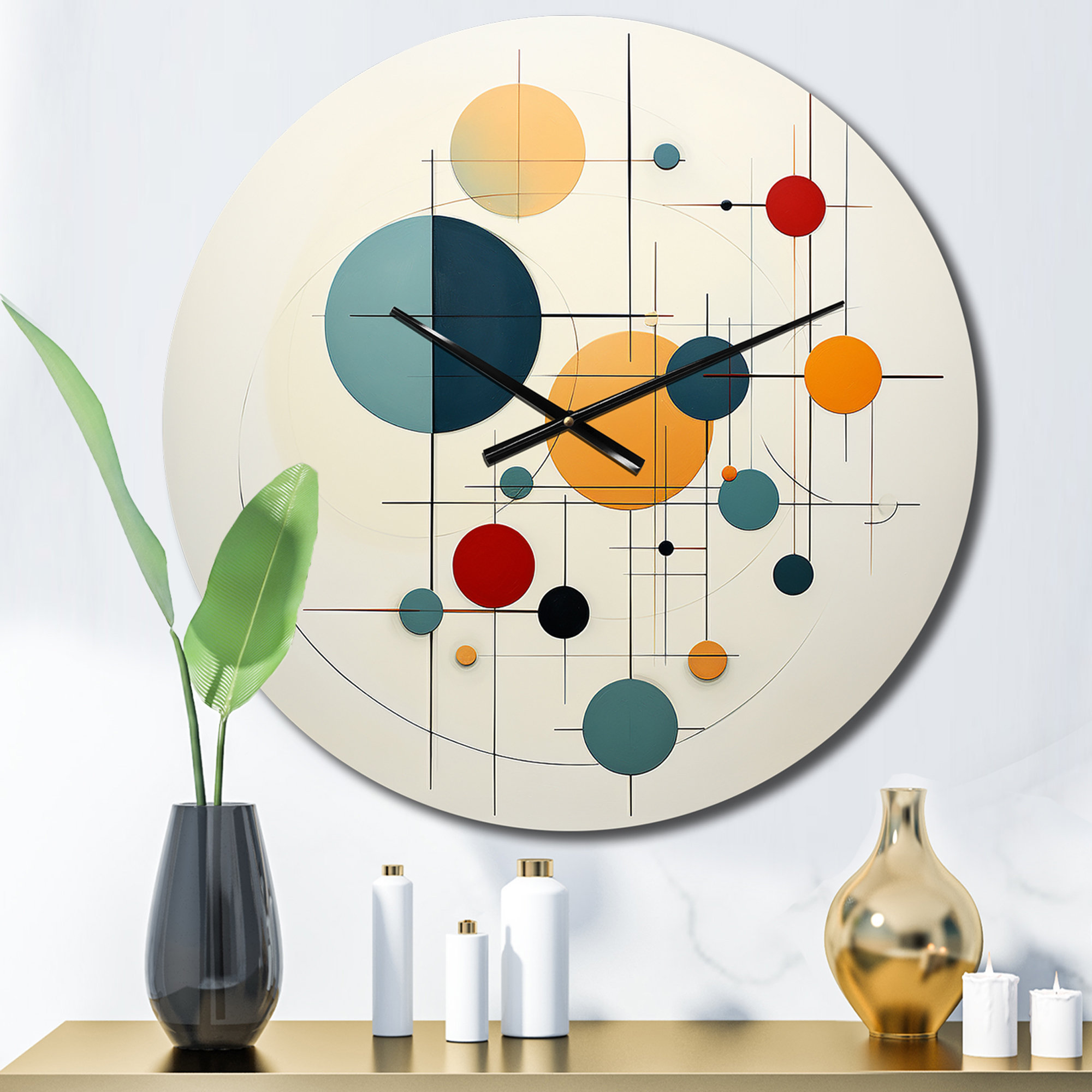Design Art Distant Galaxies Midcentury Elegant Retro I Metal Wall Clock ...