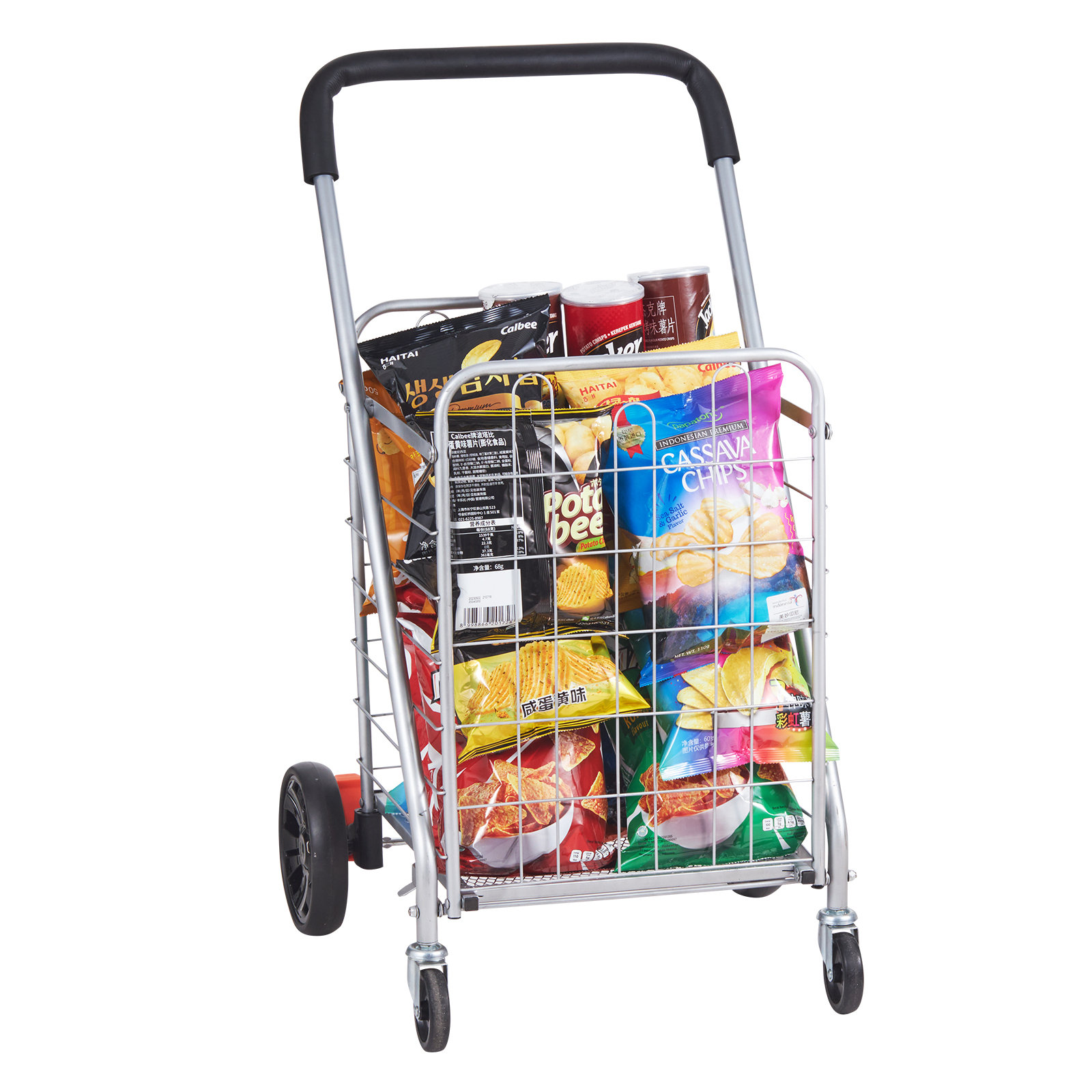 VEVOR Folding Shopping Cart, 110 lbs Load Capacity & Reviews | Wayfair
