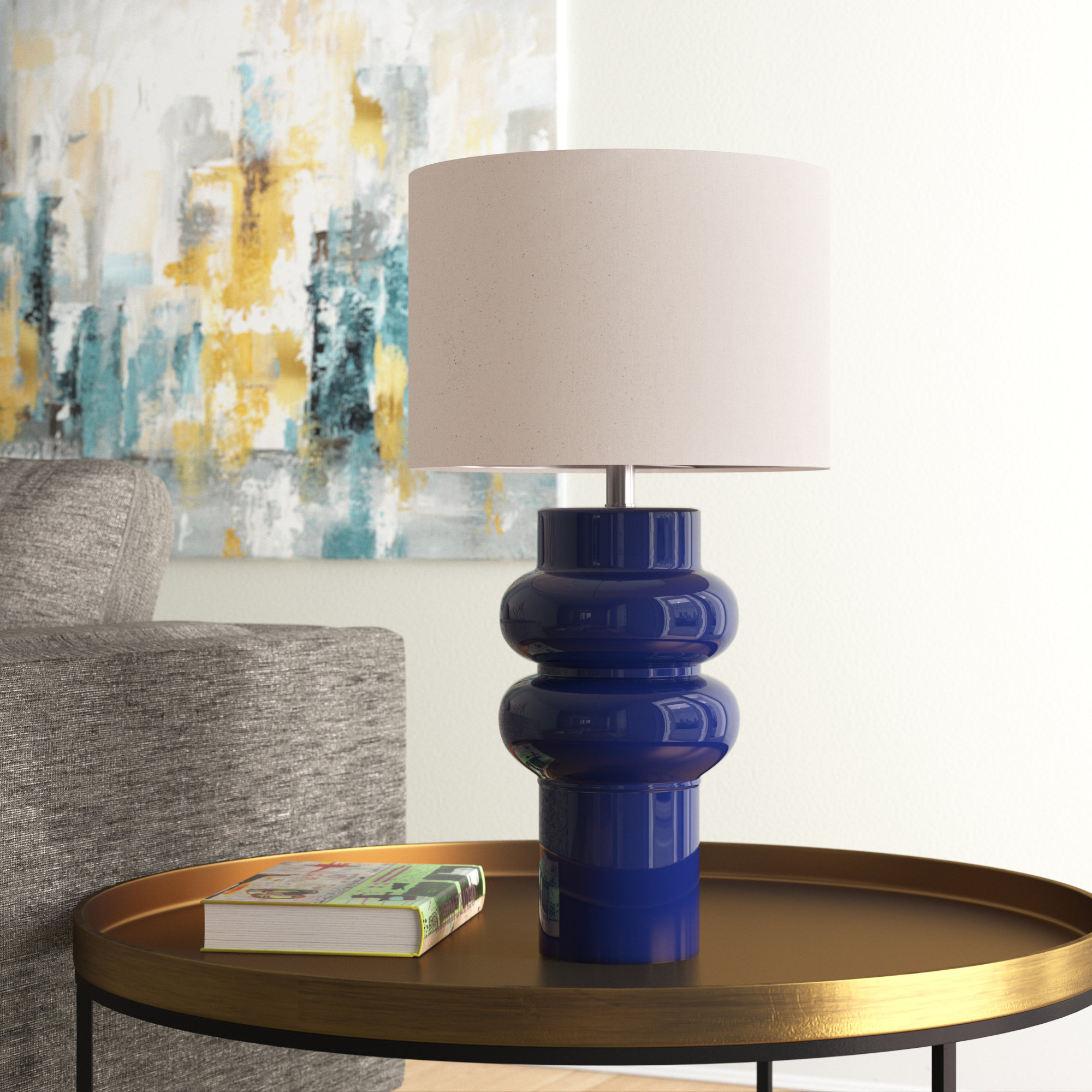 Mercury Row® Prickett 25.5" Blue Table Lamp | Wayfair
