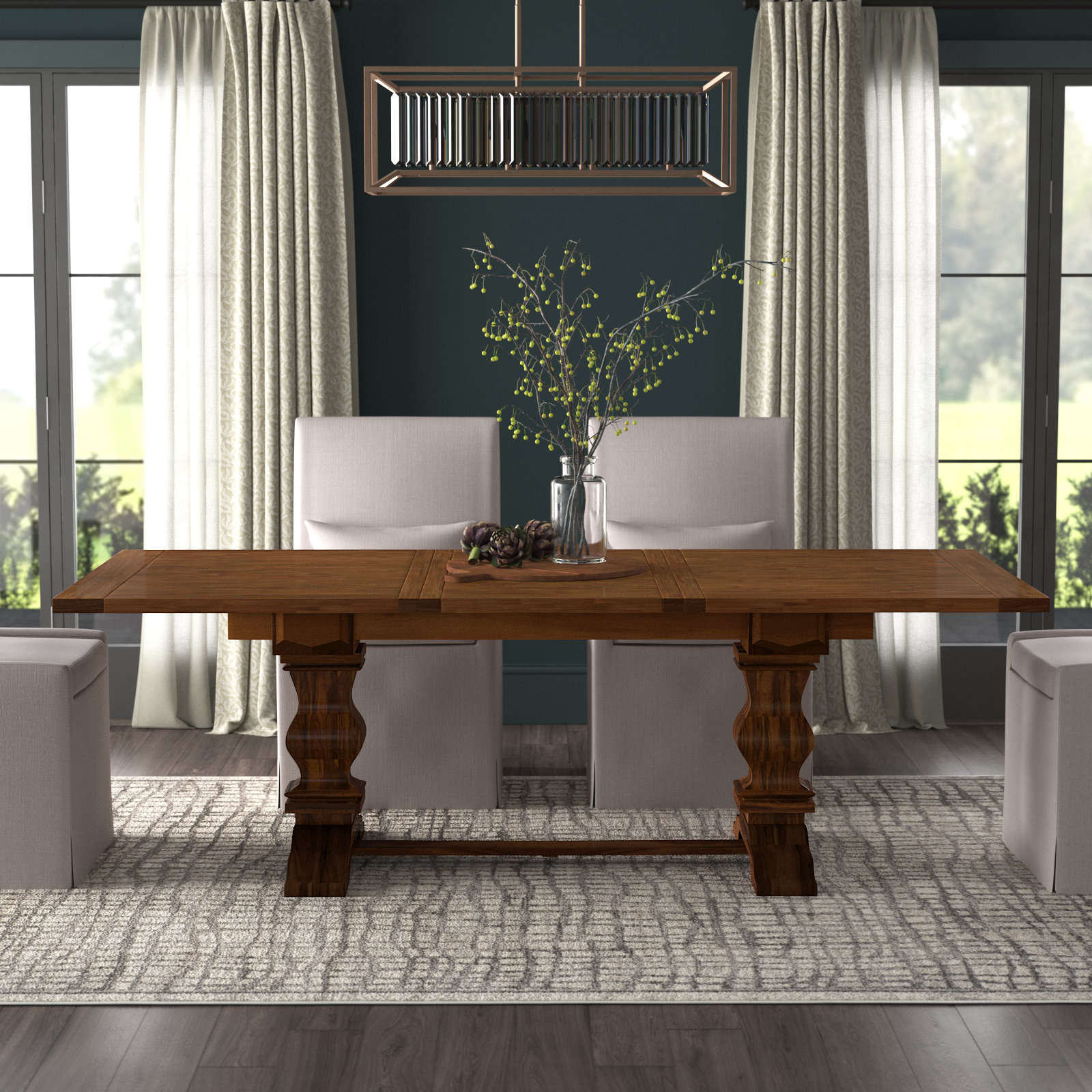 Greyleigh™ Reign Removable Leaf Solid Wood Dining Table & Reviews | Wayfair