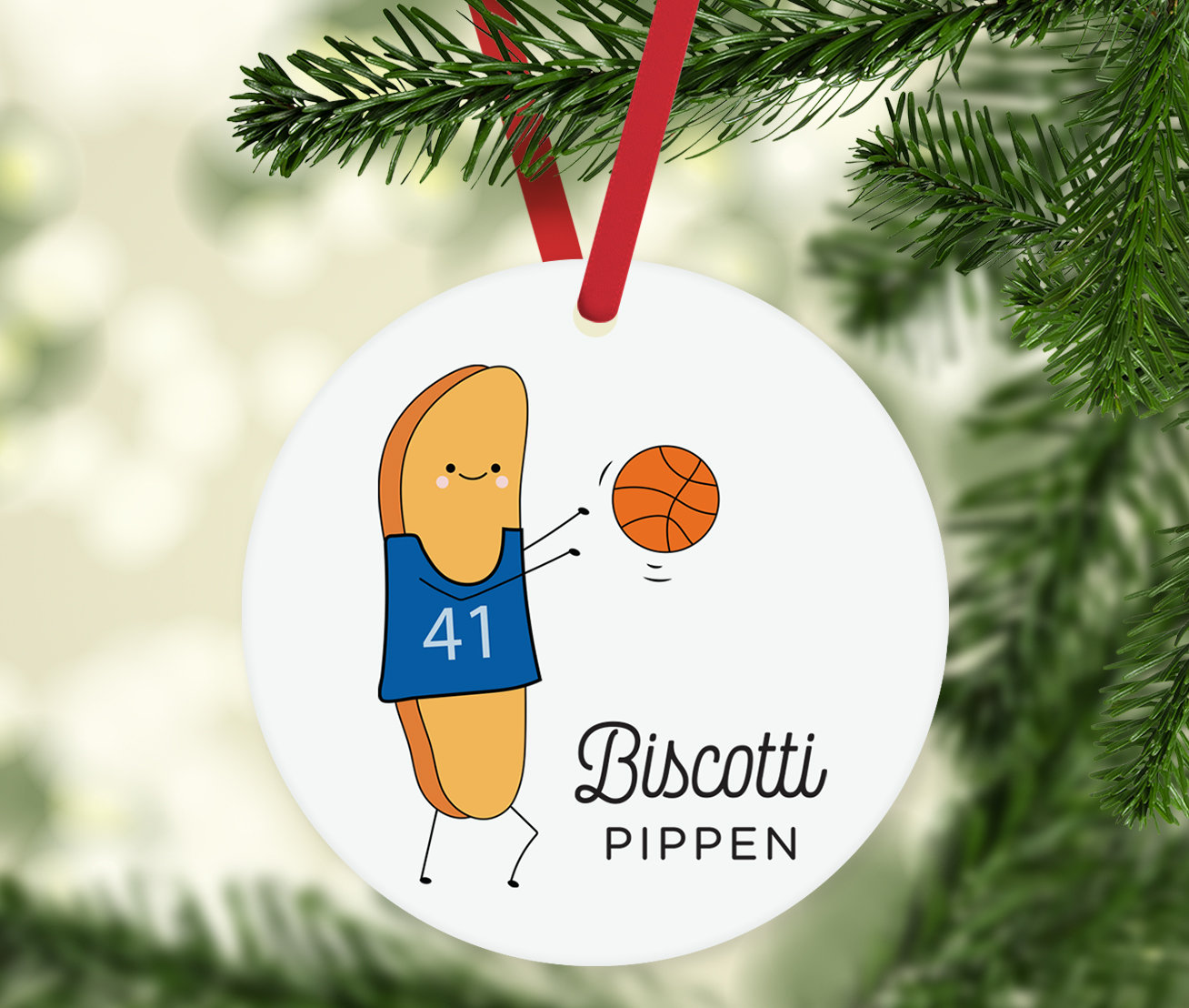 The Holiday Aisle® Funny Food Pun Biscotti Biscuit Ball Ornament | Wayfair