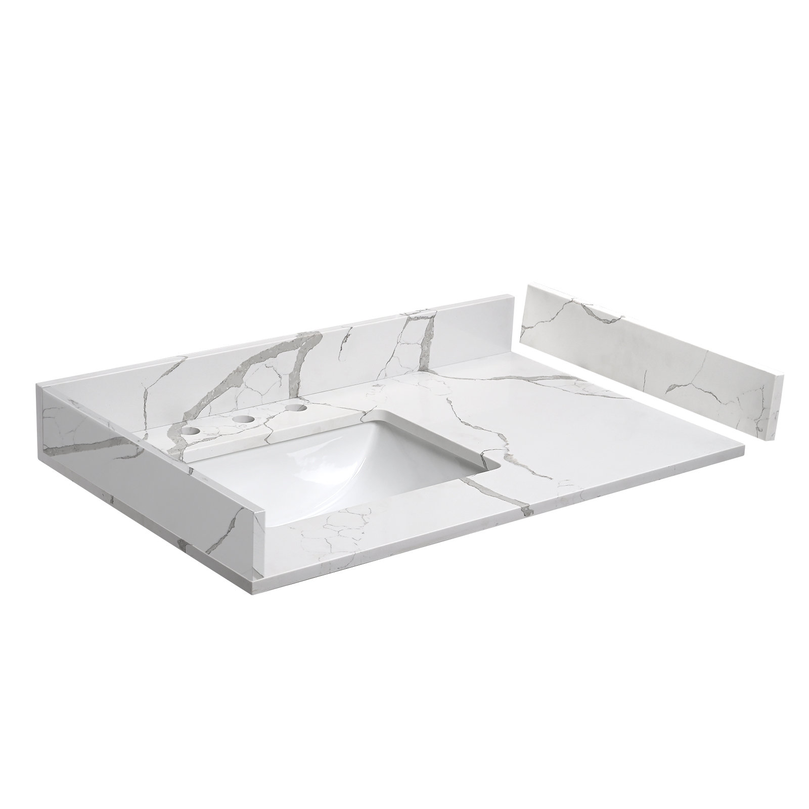 Enyibath 36 Inch Bathroom Vanity Top Quartz Stone With Rectangle ...