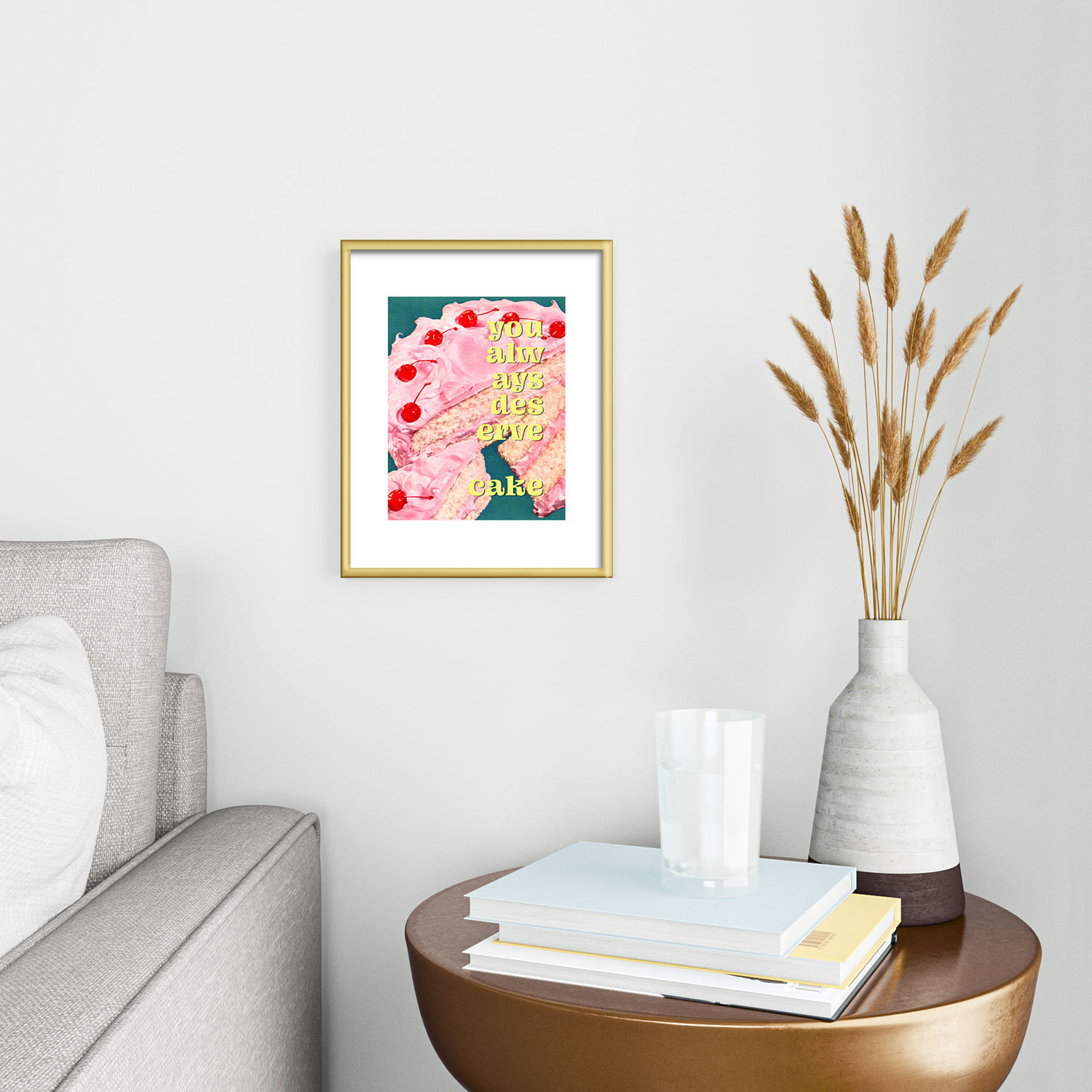 Deny Designs MsGonzalez You Always Deserve Cake Framed Art Print | Wayfair