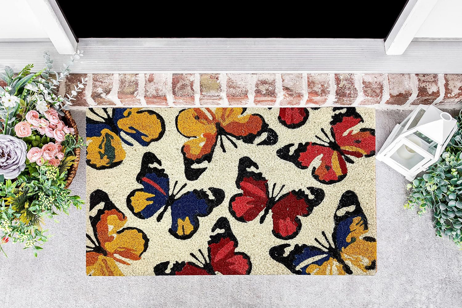 Rosalind Wheeler Printed Coir Doormat Welcome Mat Outdoor Rug Durable ...