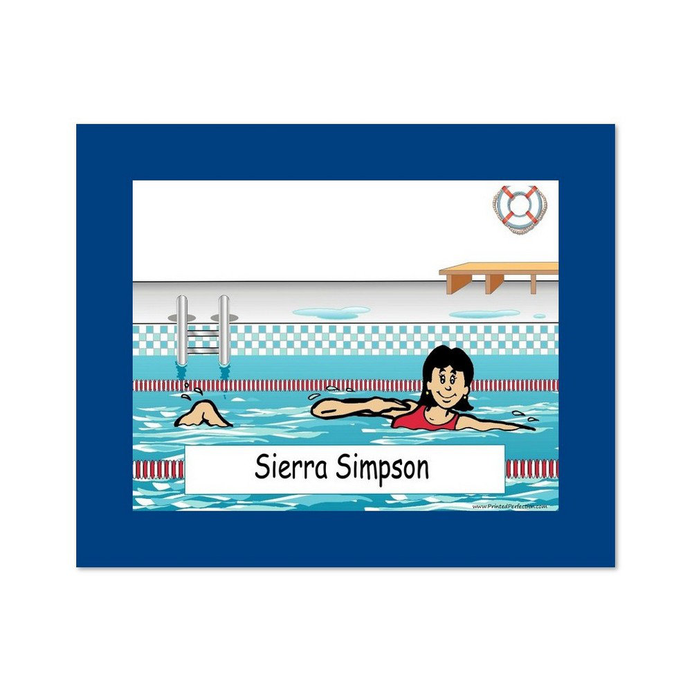 Printed Perfection Personalized Swimmer - Female Cartoon Caricature ...
