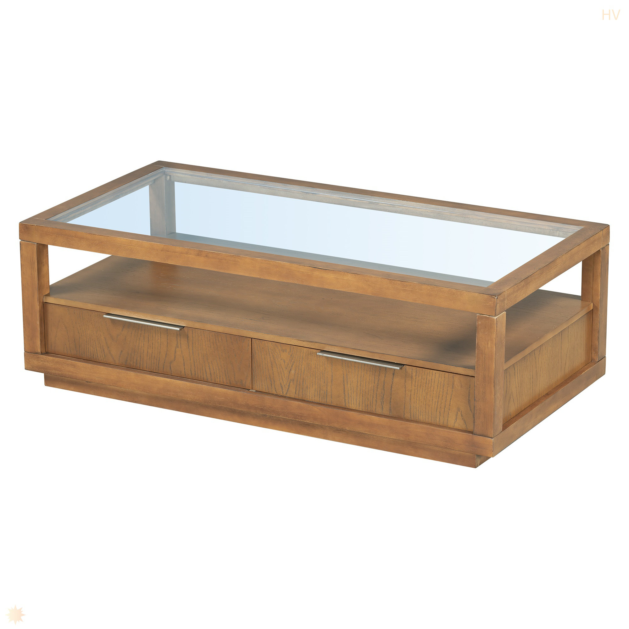 Latitude Run® Modern Wood Coffee Table With 2 Drawers ,Minimalist ...