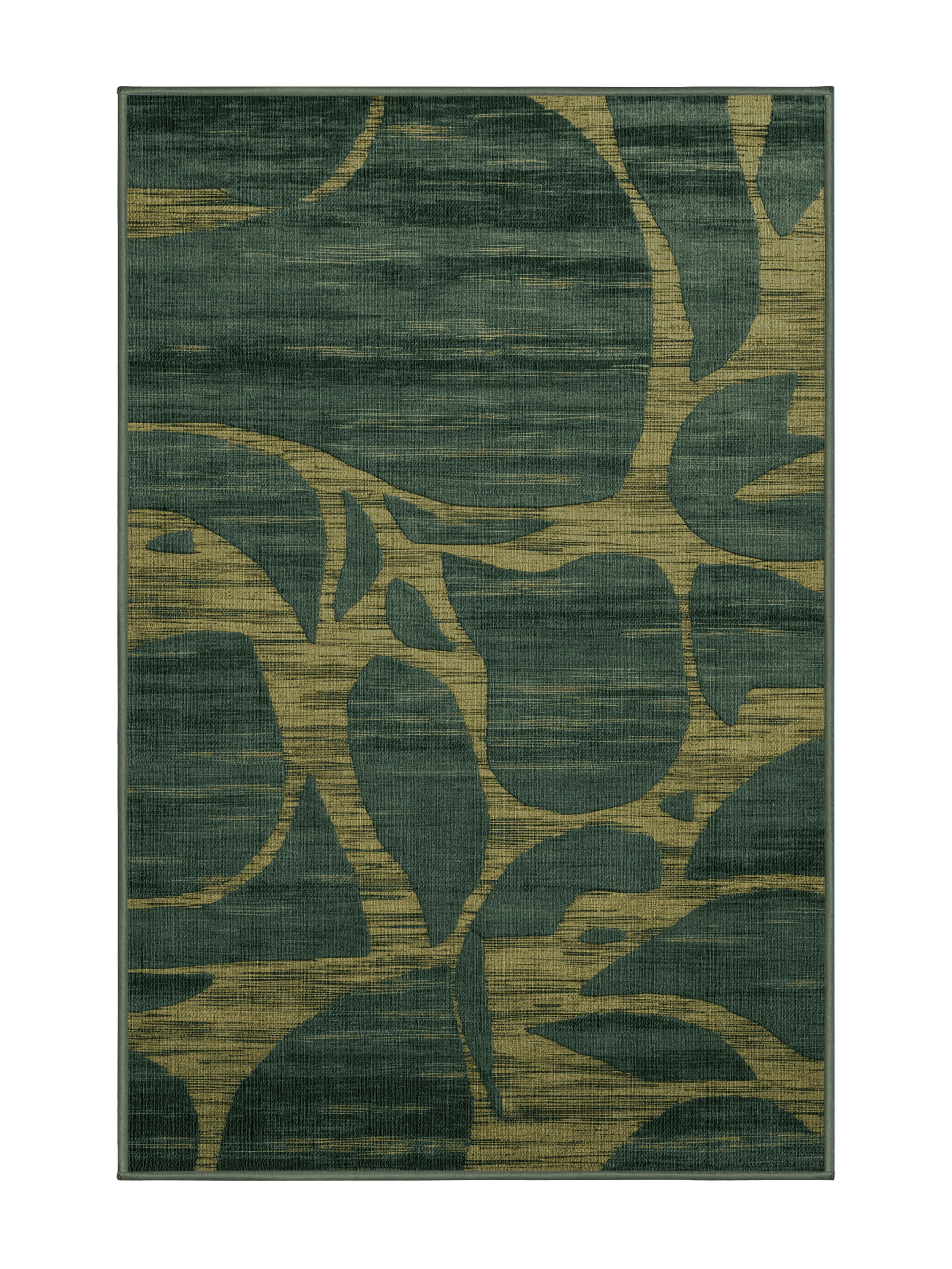 Hokku Designs Machine Washable Abstract Green Area Rug | Wayfair