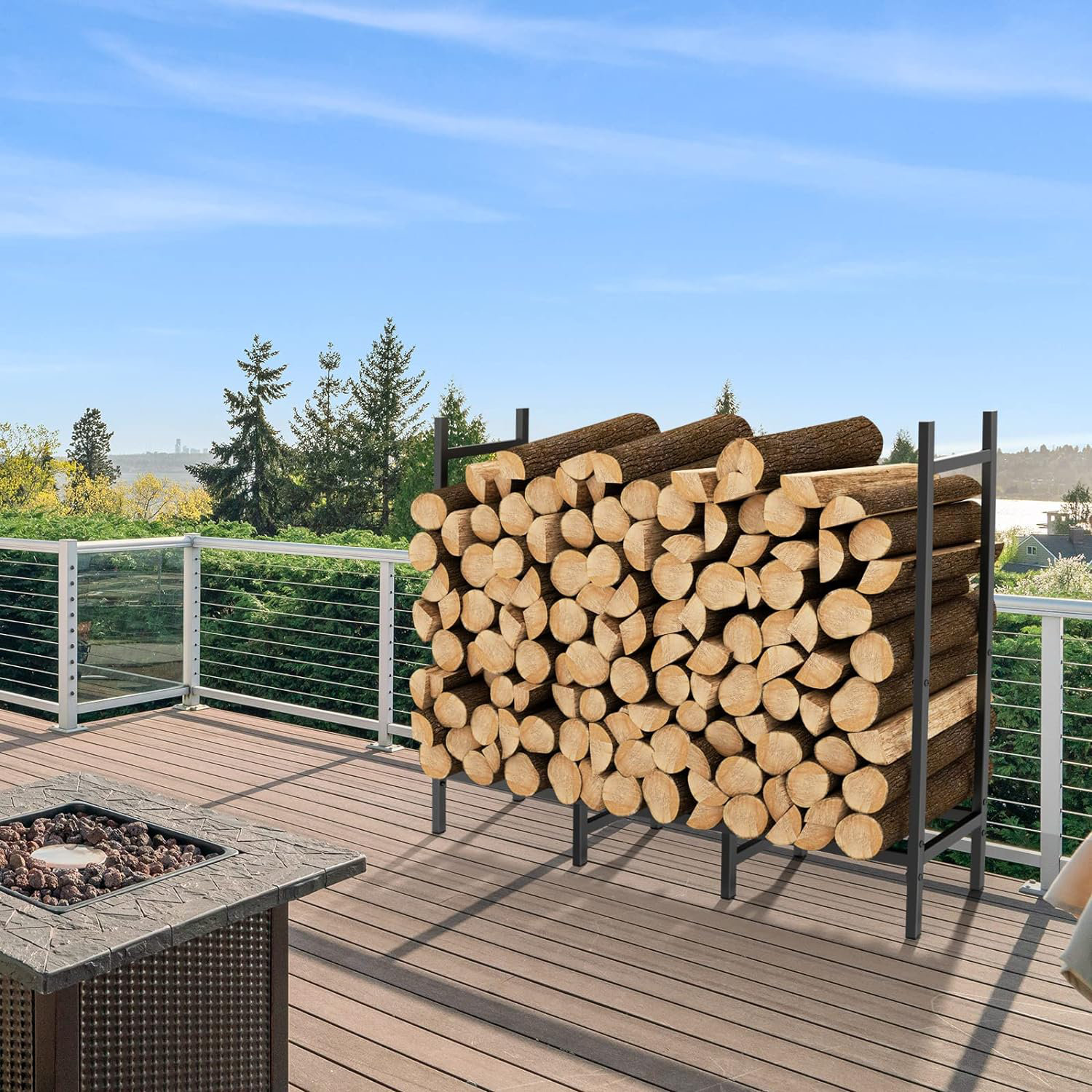 WFX Utility™ Chenut 48" W Metal Log Rack & Reviews | Wayfair