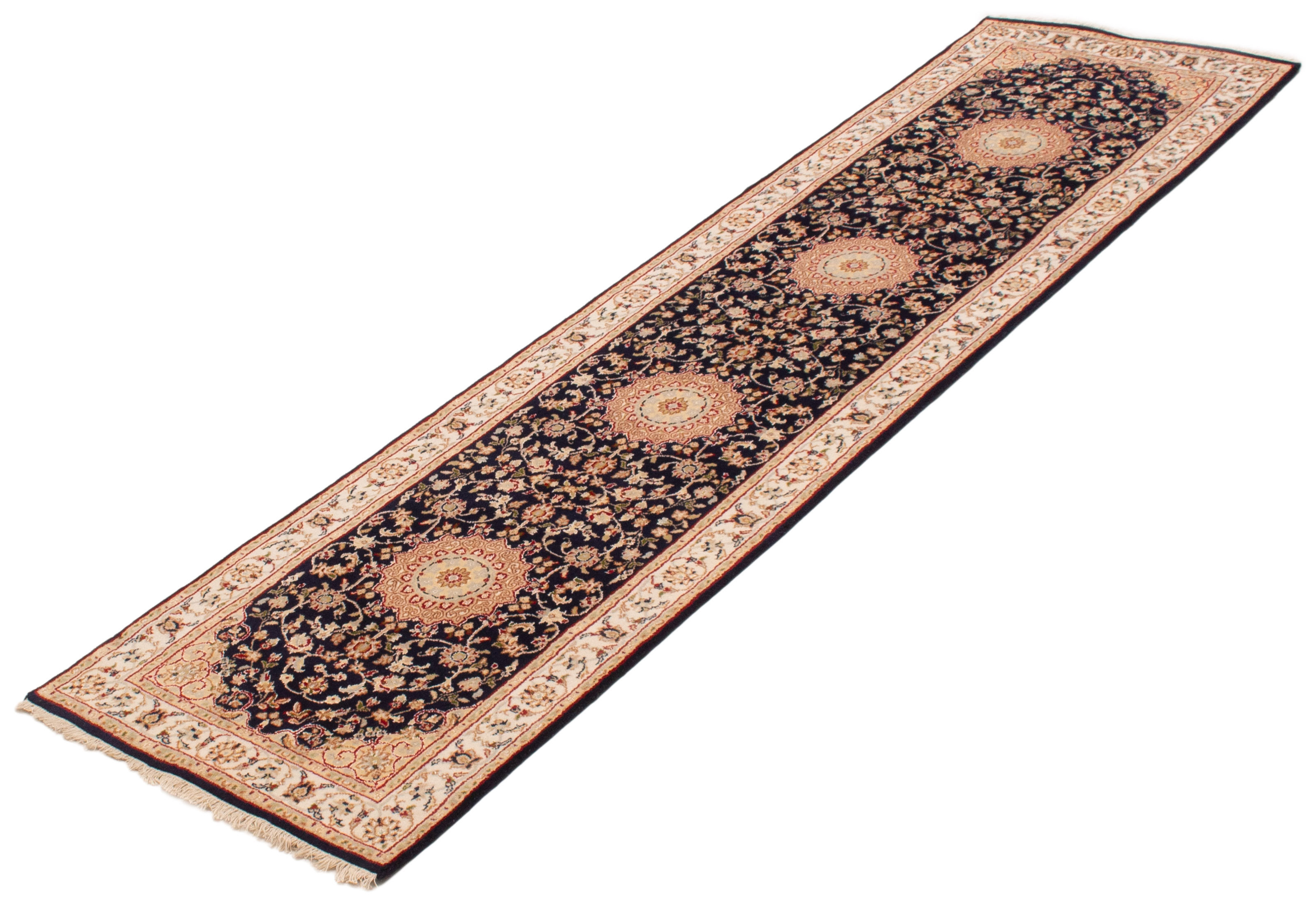 Bloomsbury Market Hand-knotted Nain Dark Navy Rug 2'8" x 9'11" | Wayfair