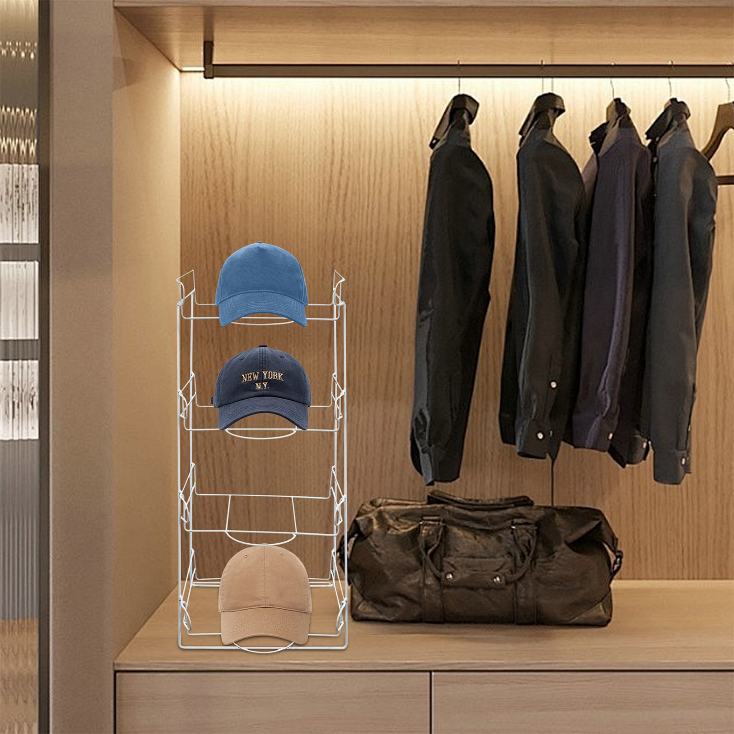 Ebern Designs 4-Tier Tabletop Hat Display Rack | Wayfair