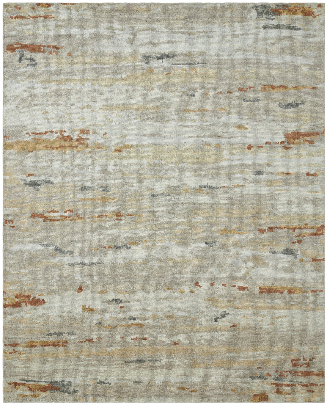 Orren Ellis Eason Rust Gray Hand-Knotted Wool Area Rug | Wayfair