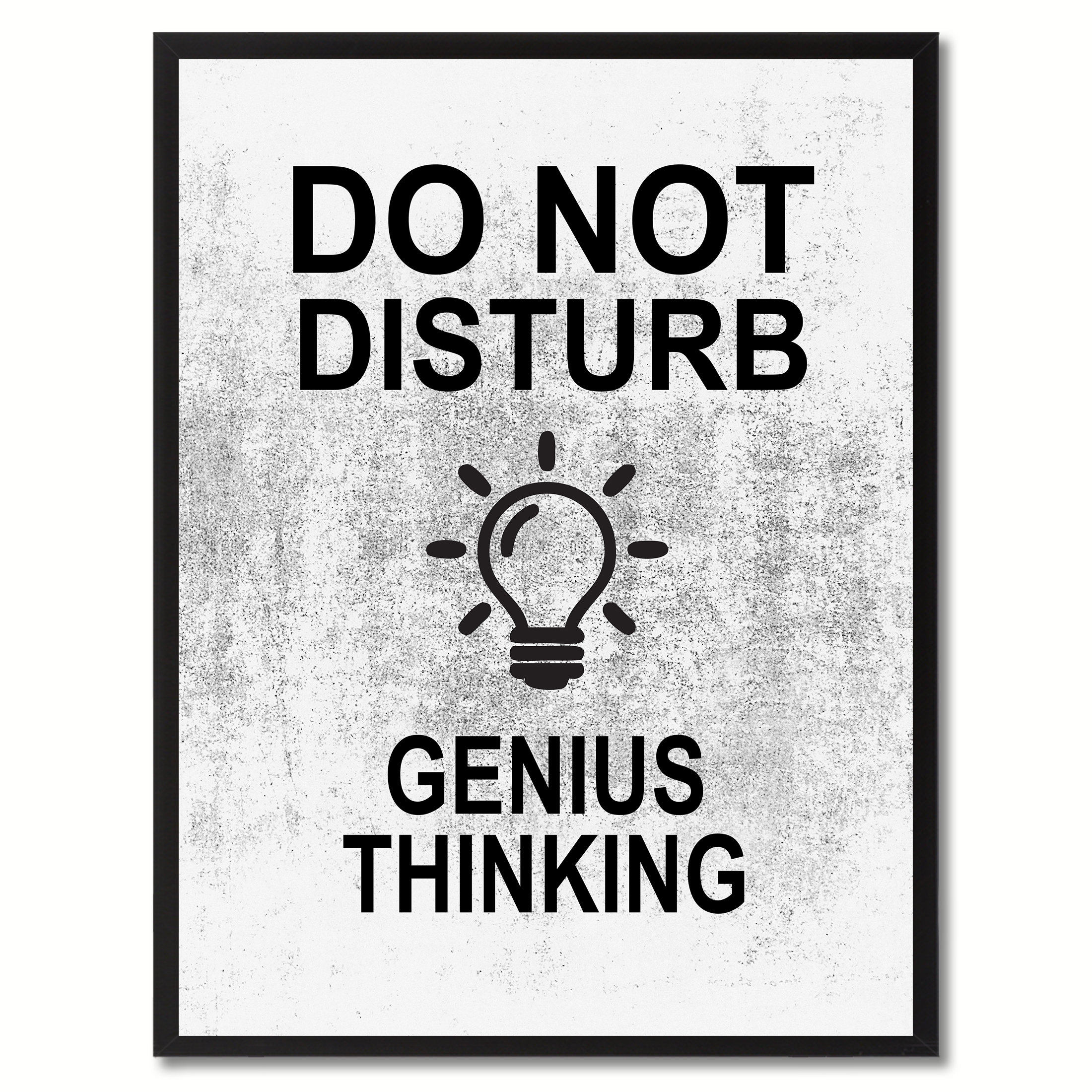 Trinx Do Not Disturb Genius Thinking Sign White Canvas Print, Framed ...