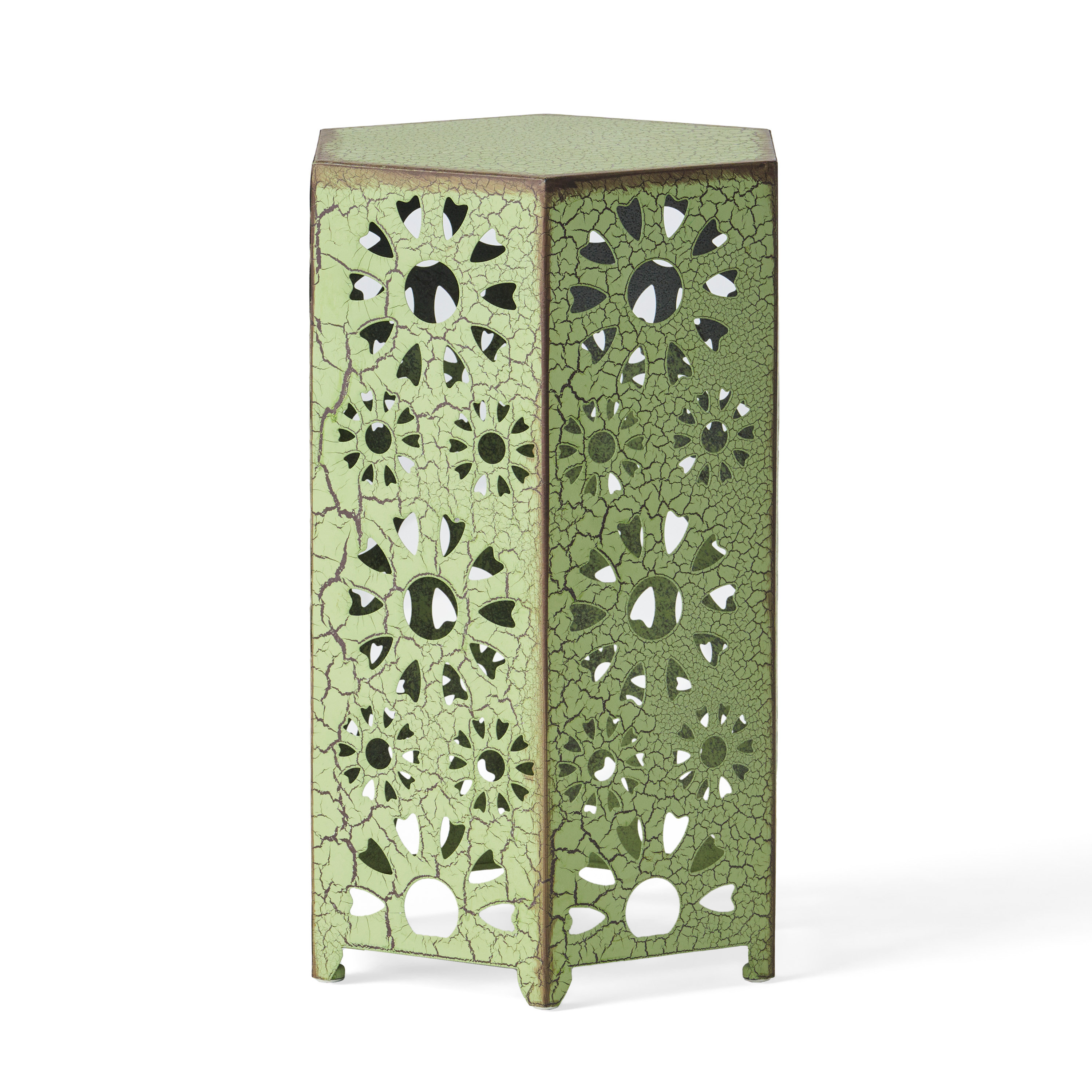 Dakota Fields Galore 14" Side Table with Sunburst Cut Out Design, Green ...