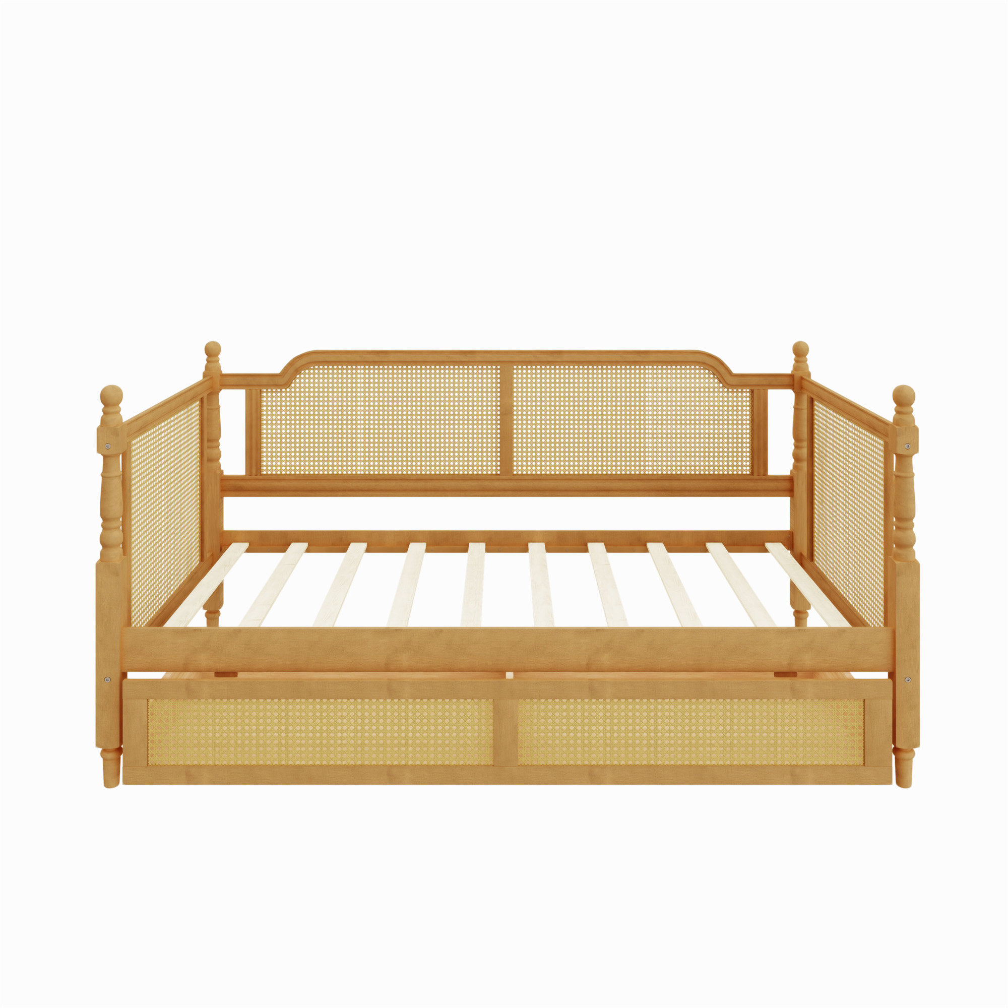 Bayou Breeze Traditional Style Rattan Daybed With 2 Drawers For Limited ...