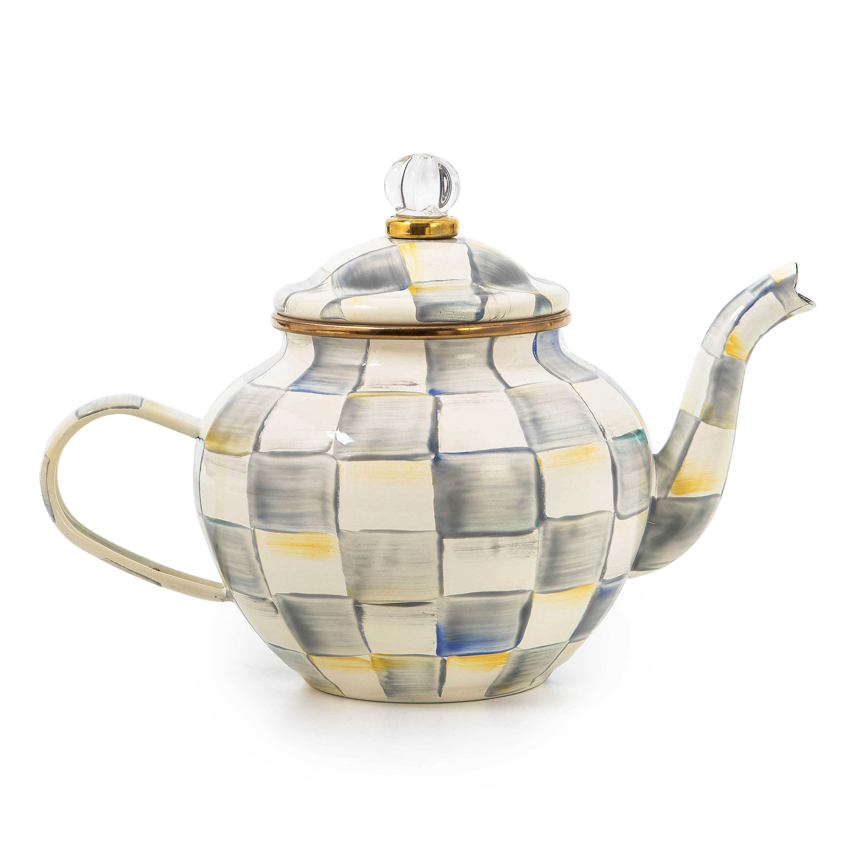 MacKenzie-Childs Sterling Check® 4 Cup Teapot | Wayfair