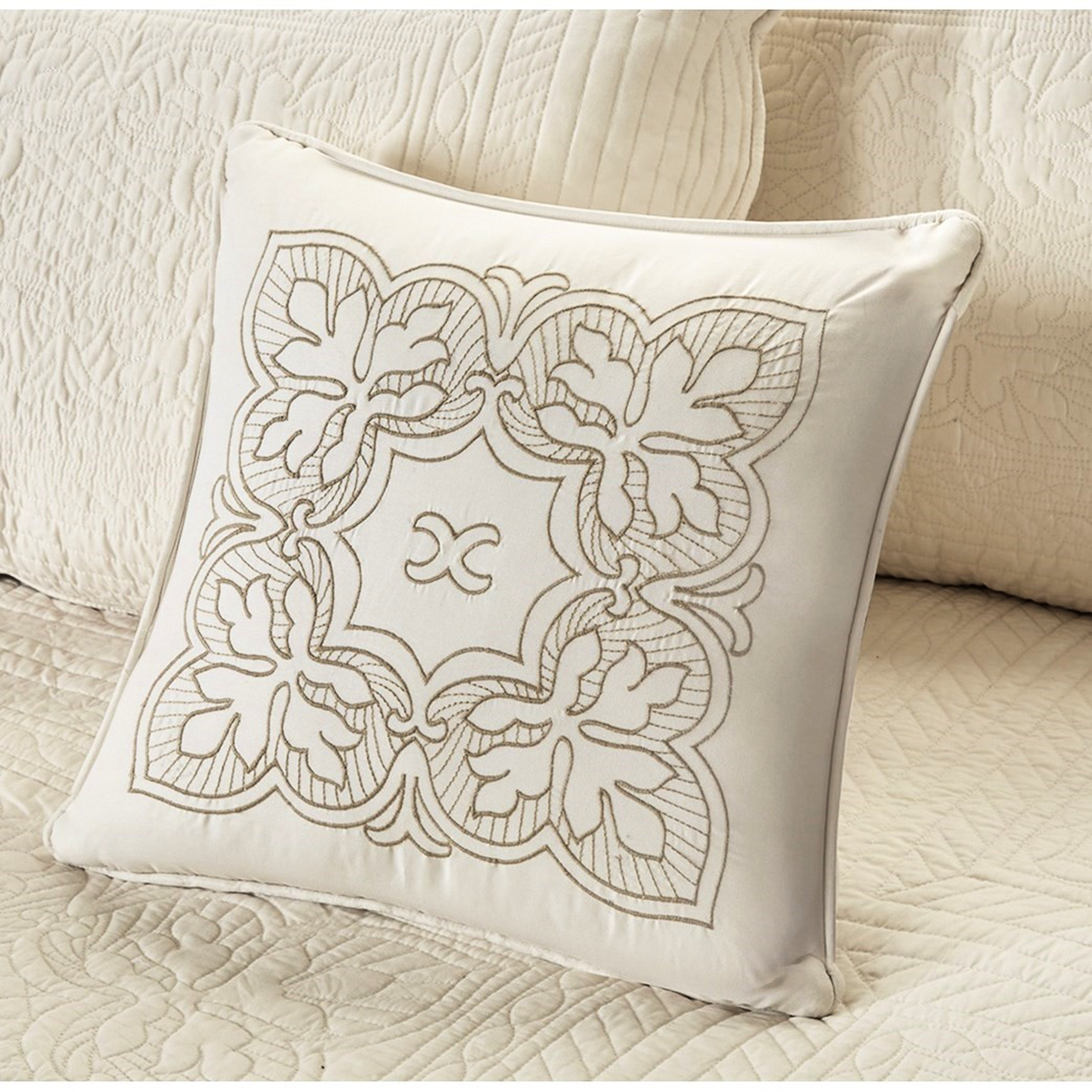 6+Piece+Daybed+Cover+In+Cream+Color+-+Reversible+Scalloped+Edge+For ...