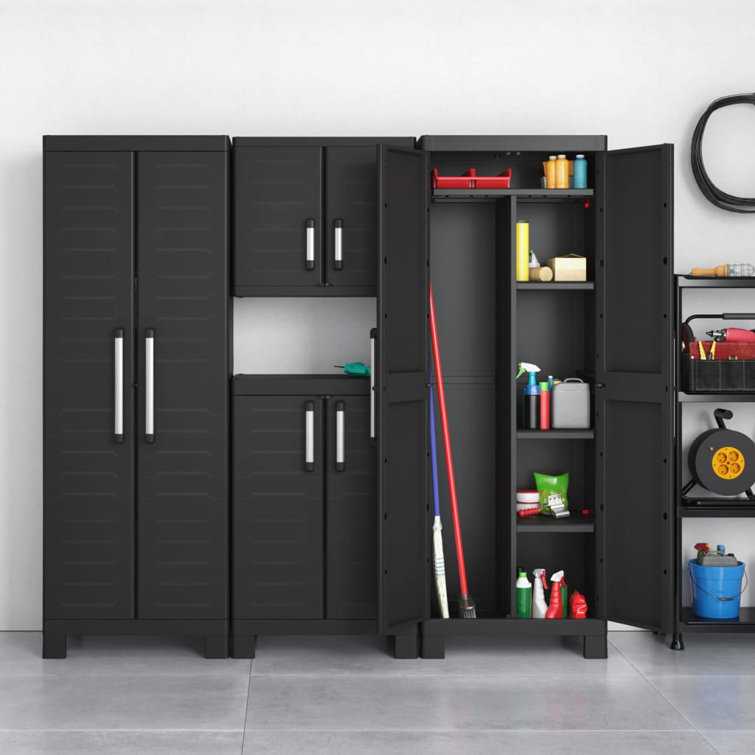 WFX Utility Keter Tall Storage Cabinet Detroit Black | Wayfair.co.uk