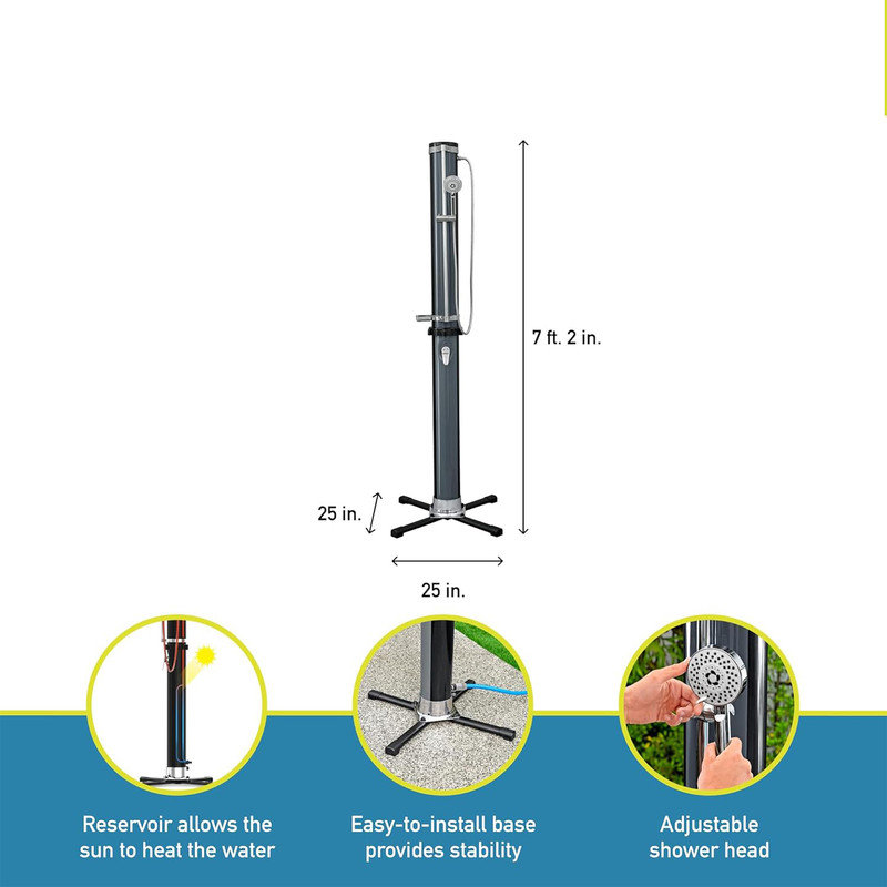 HIGEMZ 9.2 Gallon Portable, Outside Pool Shower Station Fixture | Wayfair