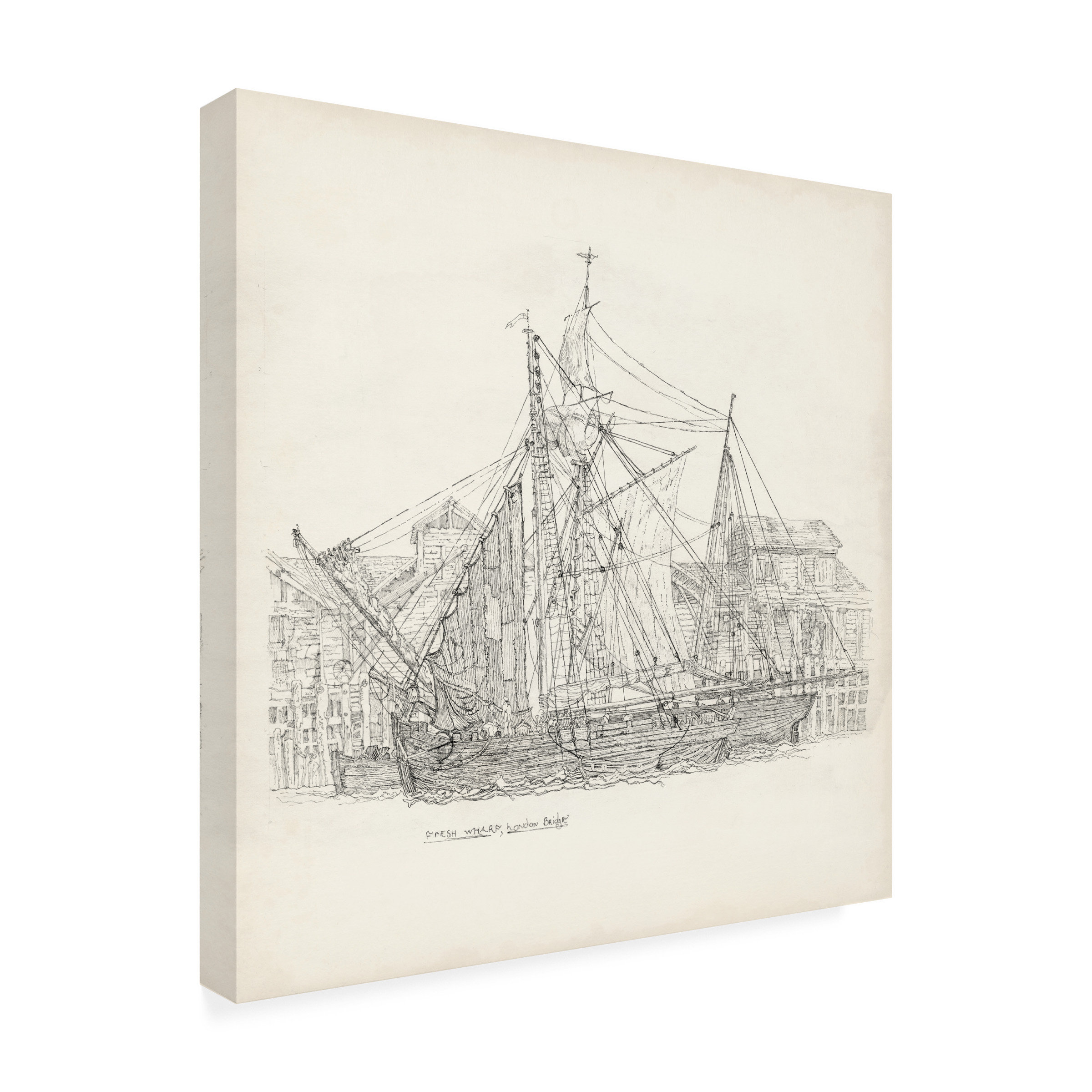 Trademark Fine Art Richard Foust 'Antique Ship Sketch X' Canvas Art ...