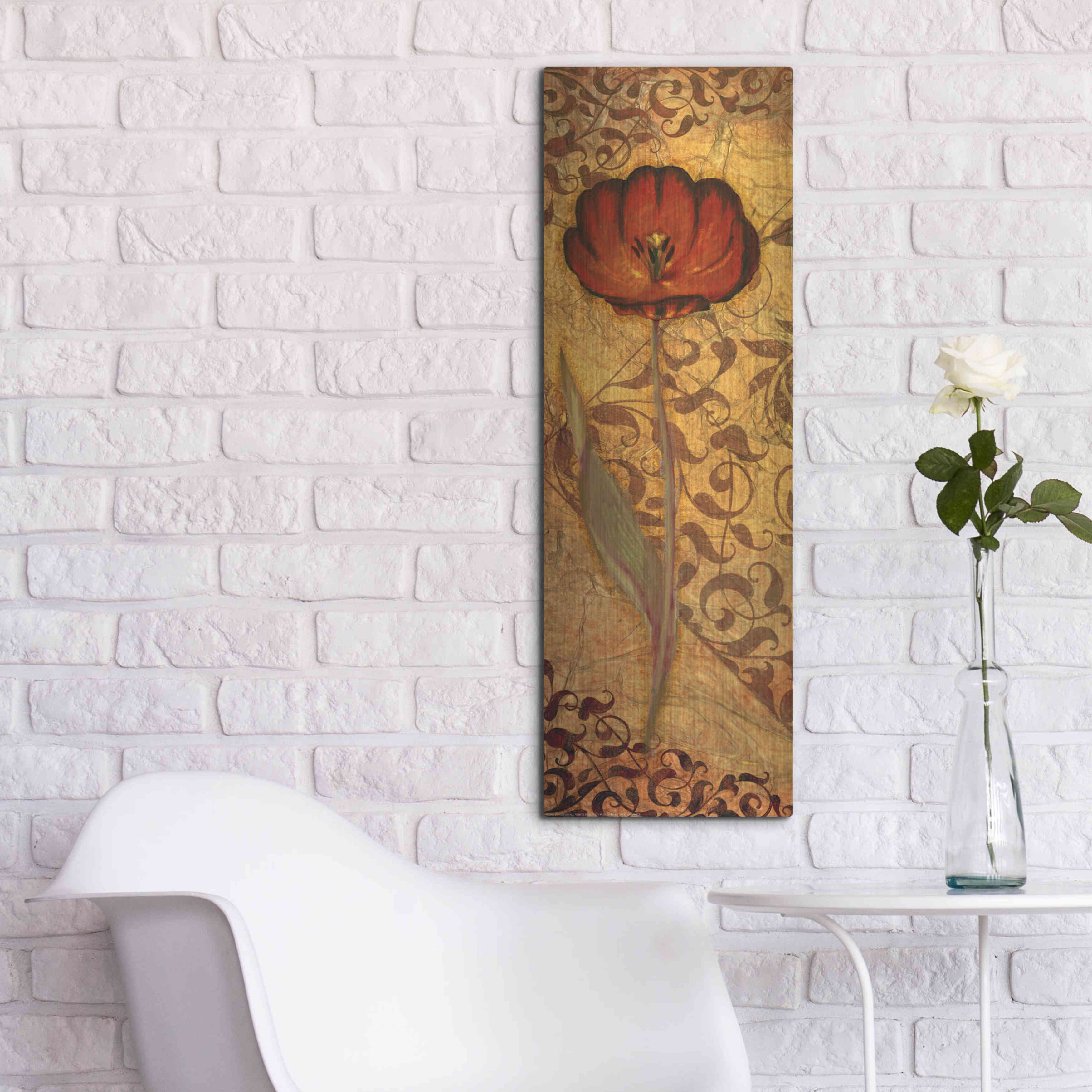 Red Barrel Studio Luxe Metal Art 'Red Tulip One' By Viv Eisner, Meta ...