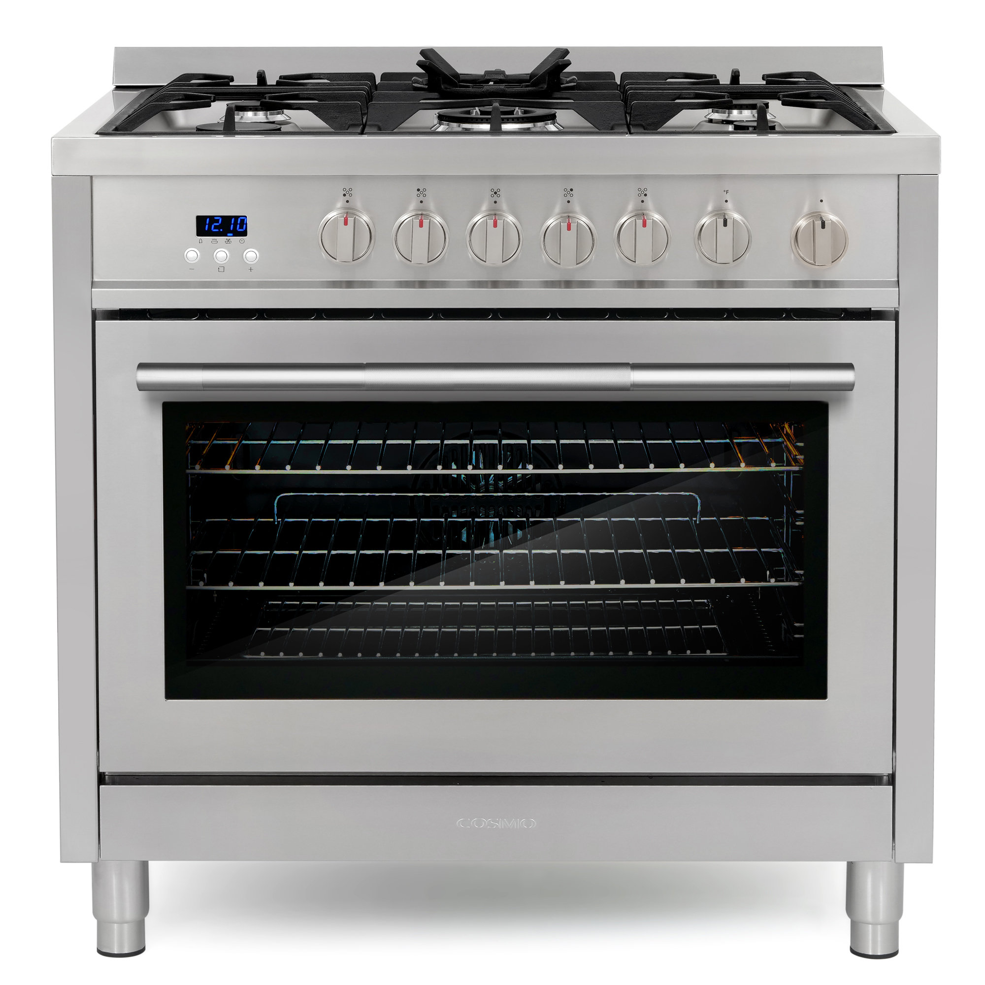 Cosmo 36 in. Nebula Collection 3.8 cu. ft. Gas Range, 5 Burners, Rapid ...
