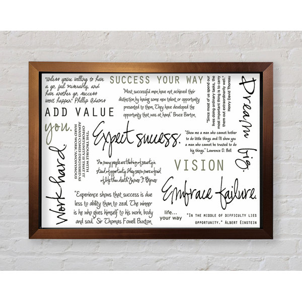 Happy Larry Work Hard Dream Big Expect Success Framed Print | Wayfair.co.uk