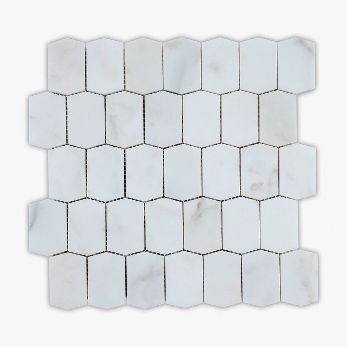 Direct Stone Source Calacatta Picket 11" x 11" Marble Novelty Mosaic ...