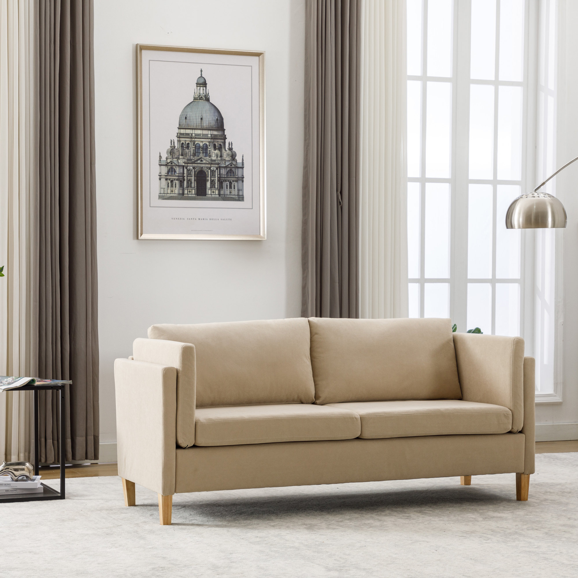 Ebern Designs 68" Loveseat Small Sofa Couch 3 Seater Premium Fabric ...