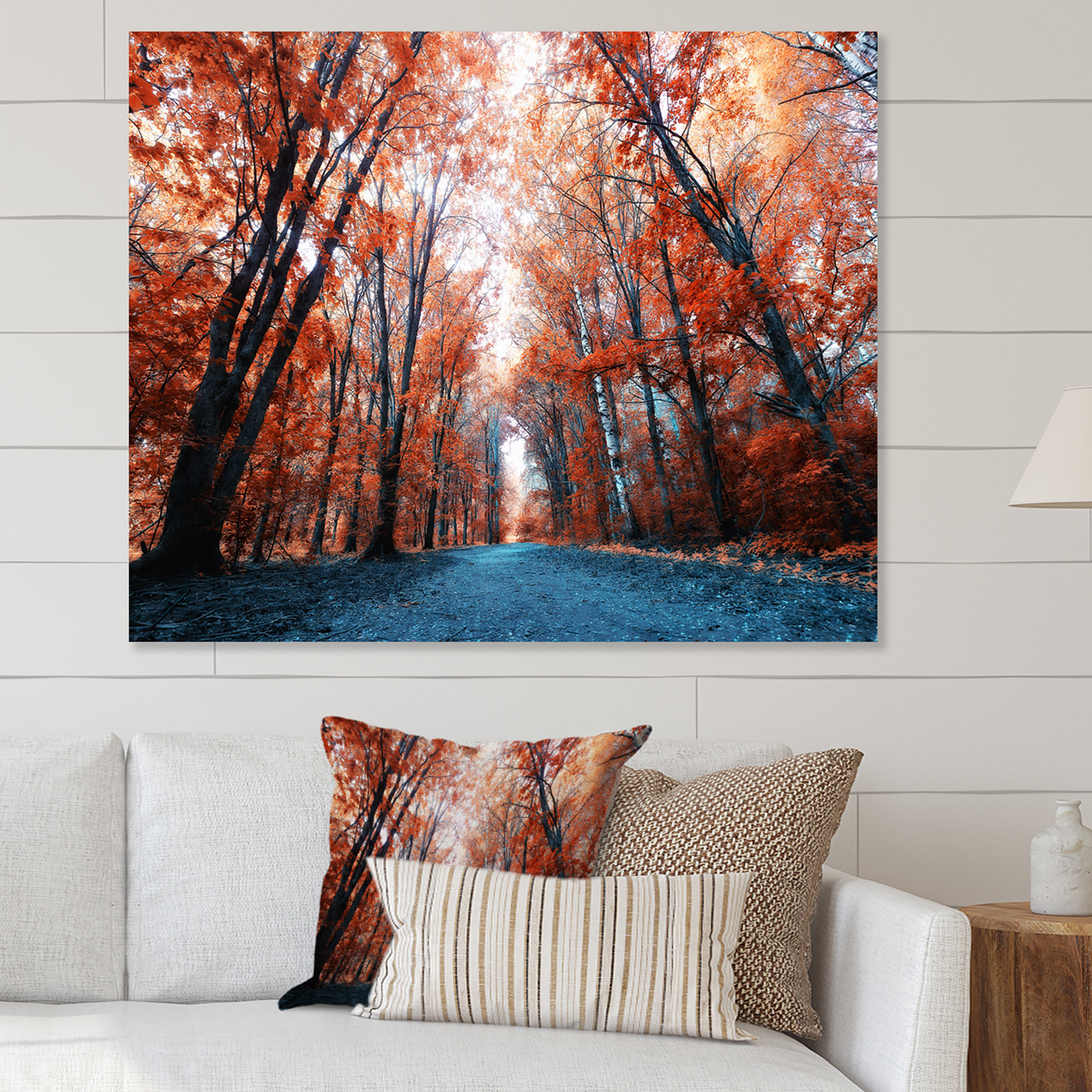 Millwood Pines Mustic Red Fall Forest - Traditional Canvas Wall Decor ...